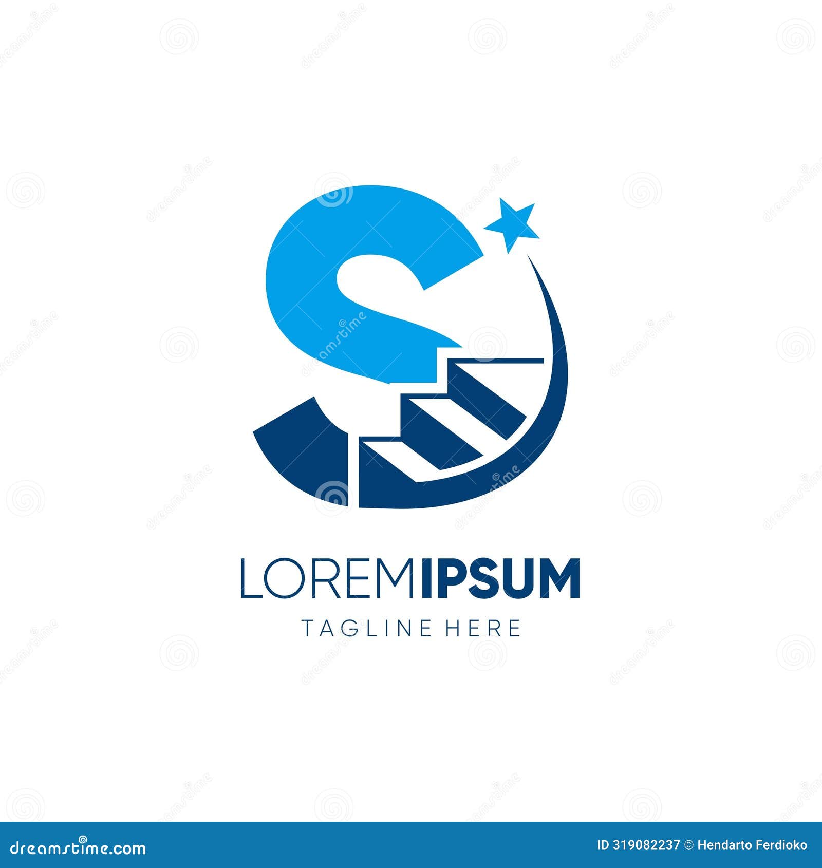 Letter S Ladder of Success To Reach the Stars Logo Design Vector Icon ...