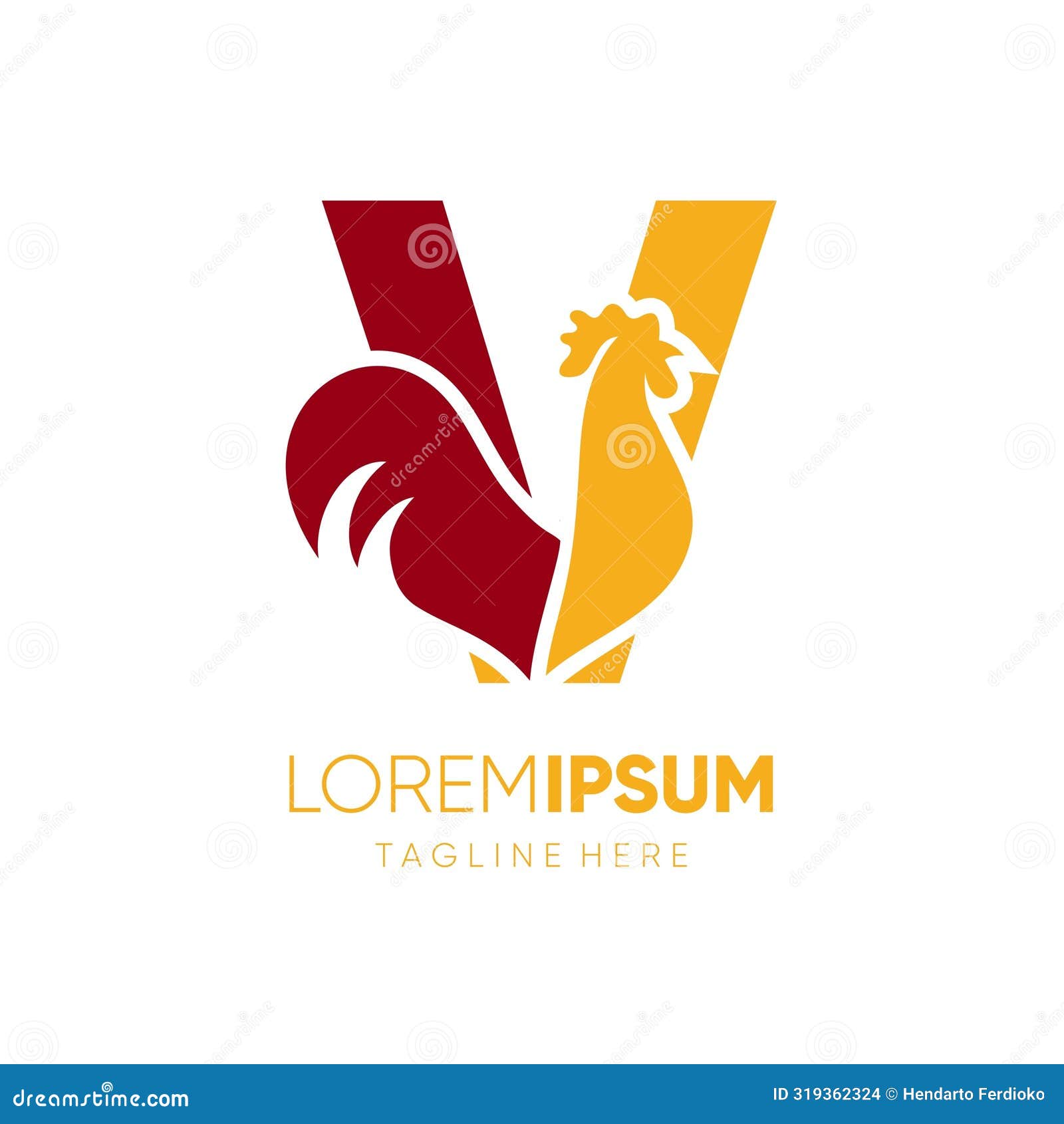 Letter V Initial Rooster Chicken Logo Design Vector Icon Graphic Emblem ...