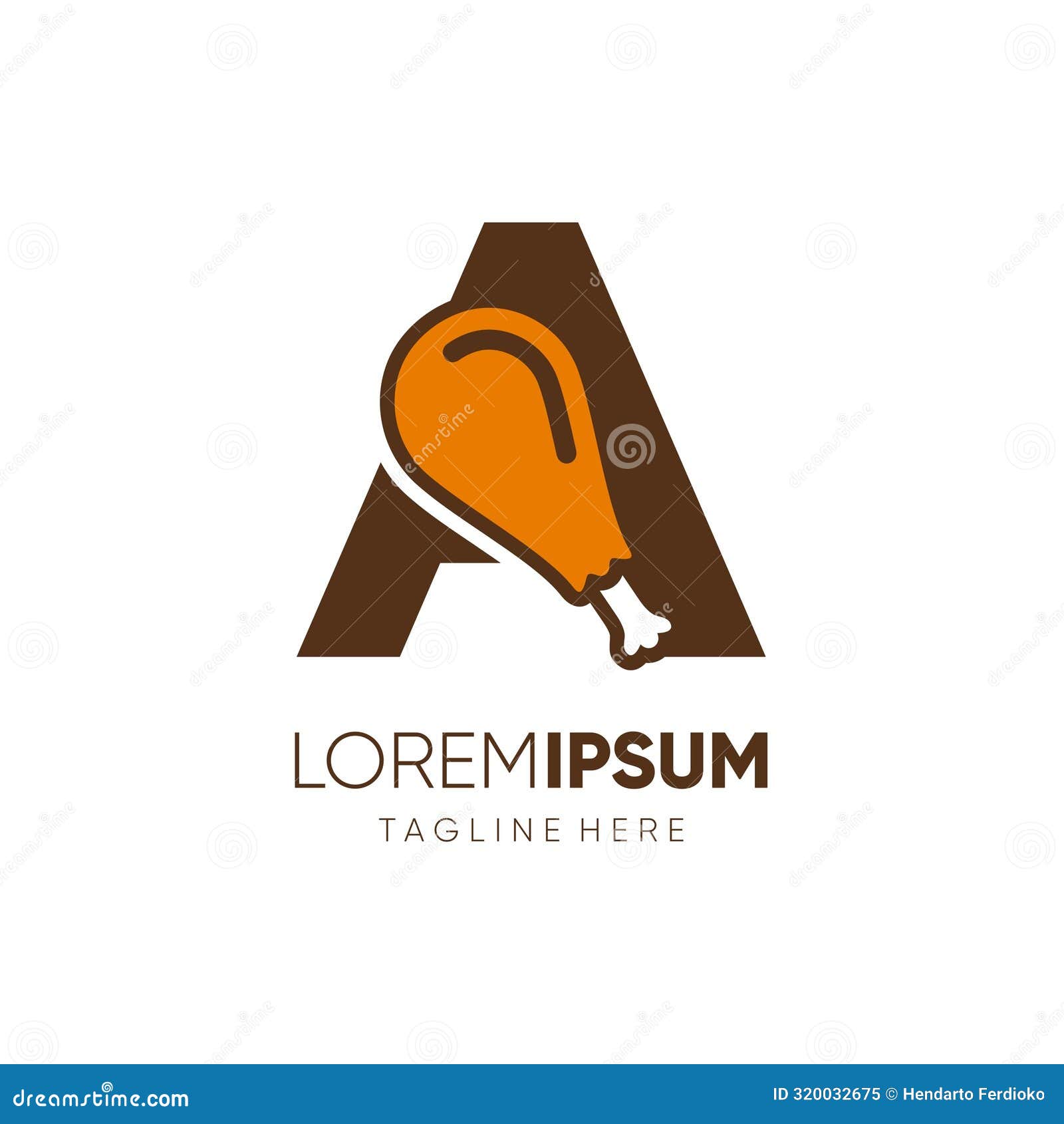Letter a Chicken Thighs Logo Design Vector Icon Graphic Emblem Symbol ...