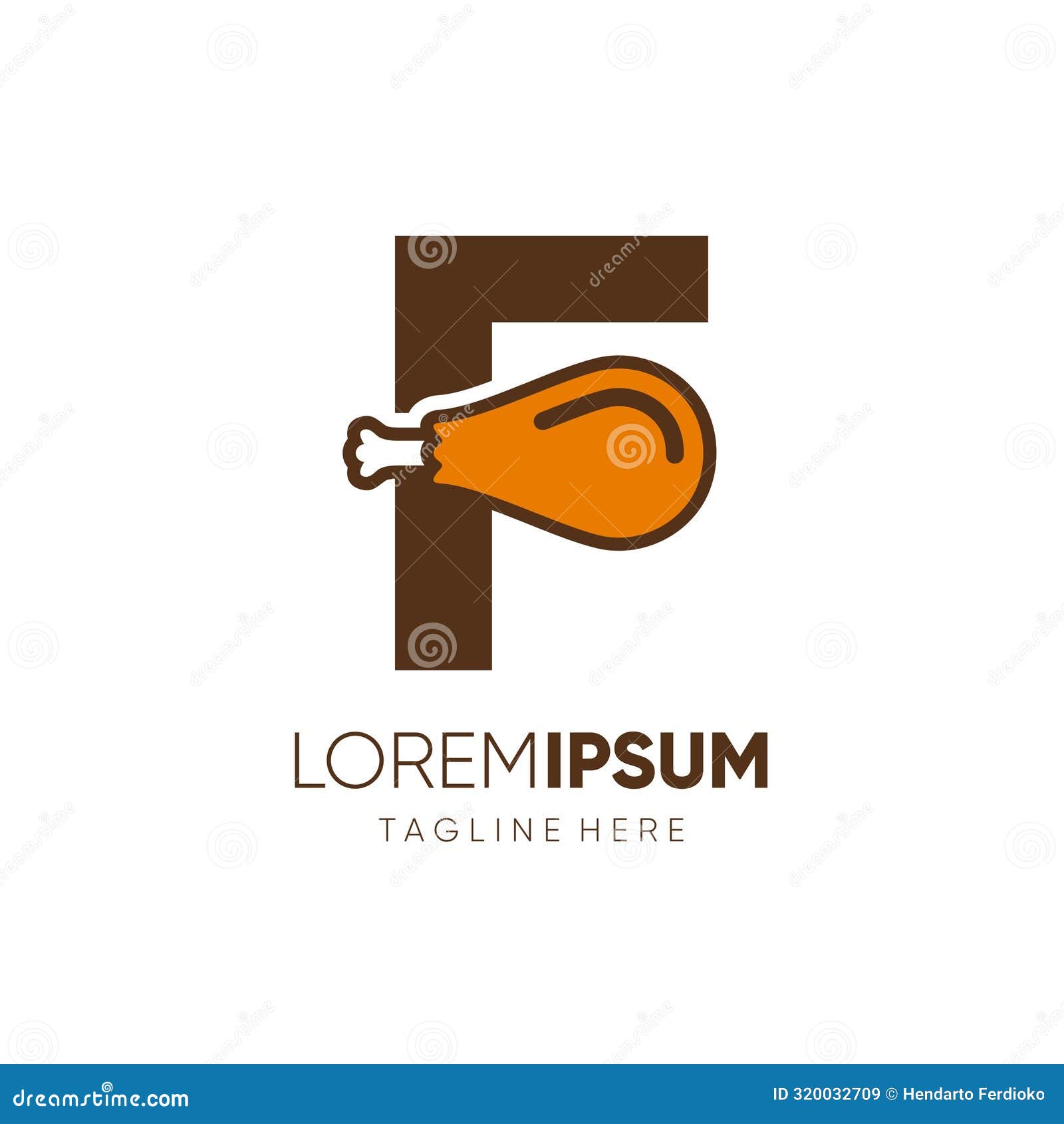Letter F Chicken Thighs Logo Design Vector Icon Graphic Emblem Symbol ...