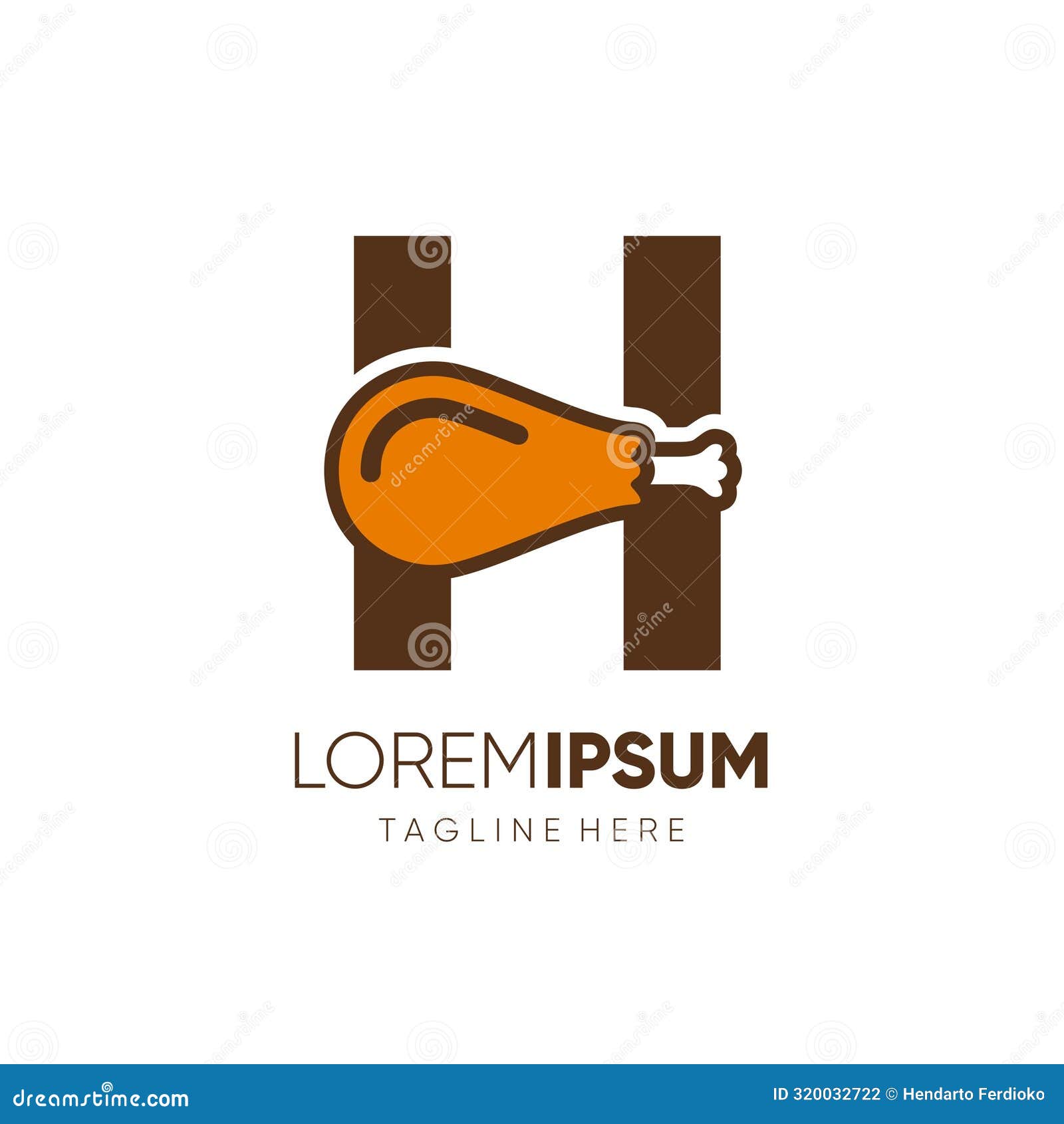Letter H Chicken Thighs Logo Design Vector Icon Graphic Emblem Symbol ...