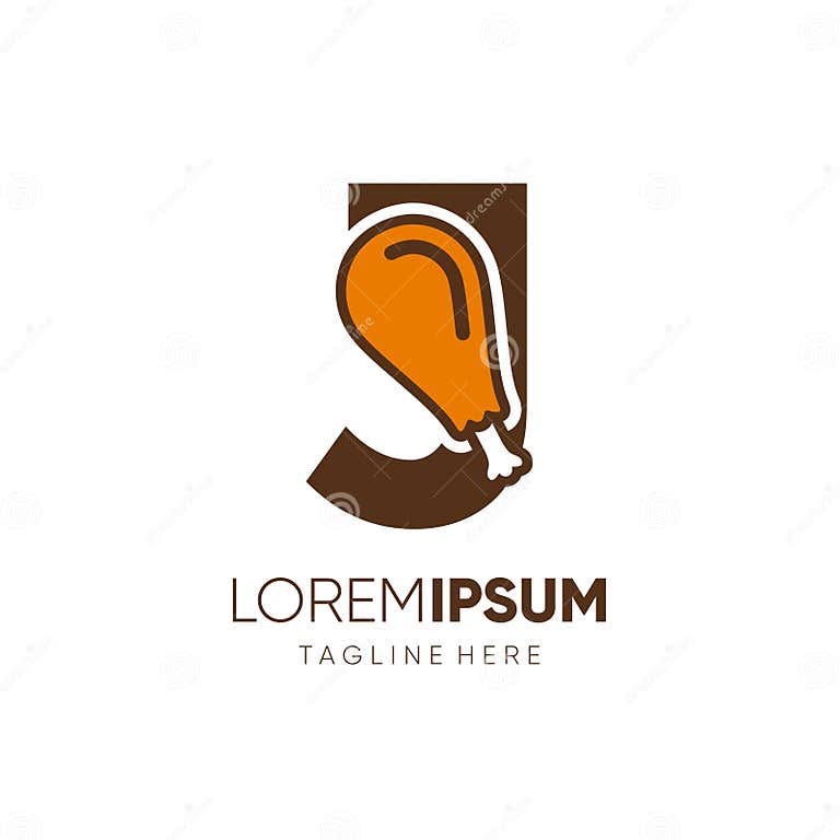 Letter J Chicken Thighs Logo Design Vector Icon Graphic Emblem Symbol ...