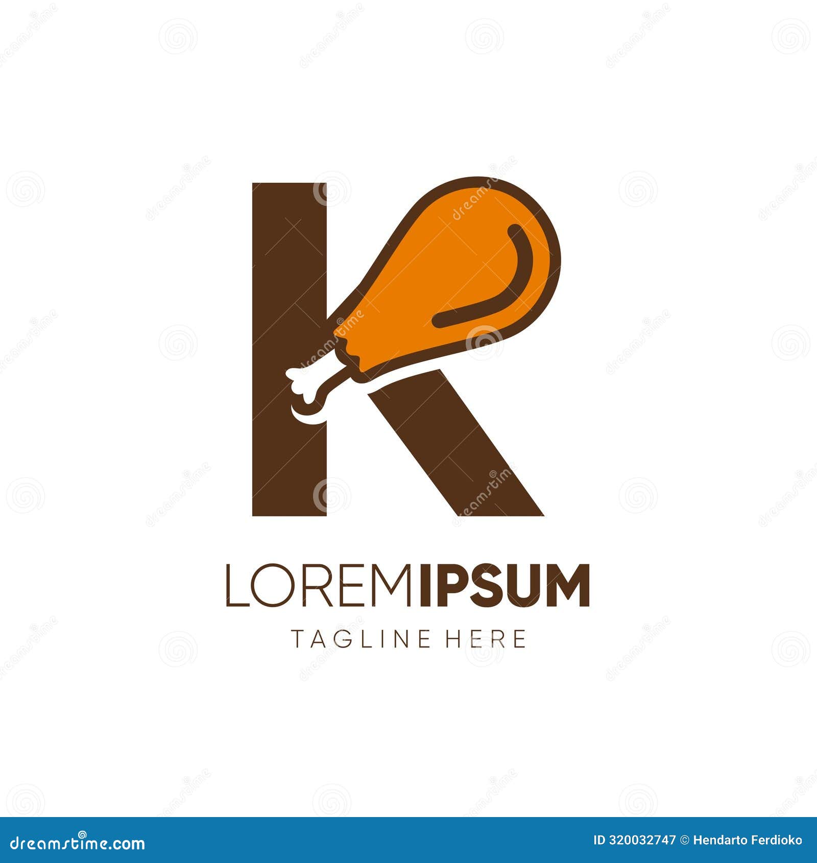 Letter K Chicken Thighs Logo Design Vector Icon Graphic Emblem Symbol ...