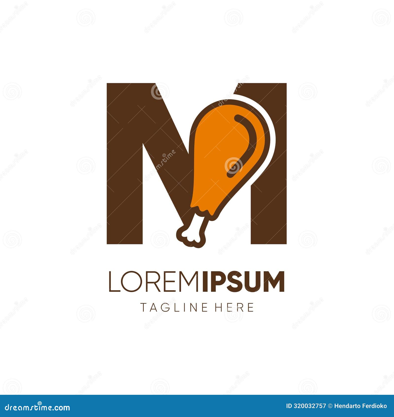 Letter M Chicken Thighs Logo Design Vector Icon Graphic Emblem Symbol ...