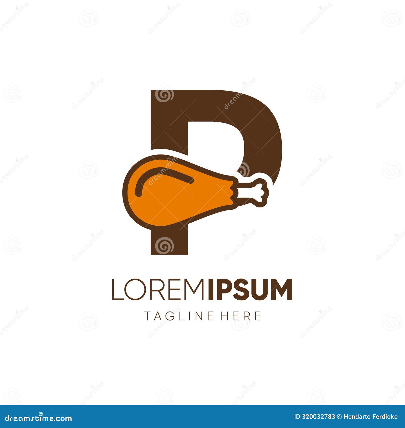Letter P Chicken Thighs Logo Design Vector Icon Graphic Emblem Symbol ...