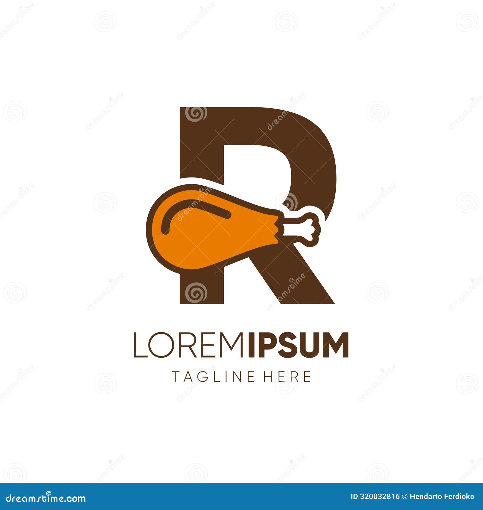 Letter R Chicken Thighs Logo Design Vector Icon Graphic Emblem Symbol ...