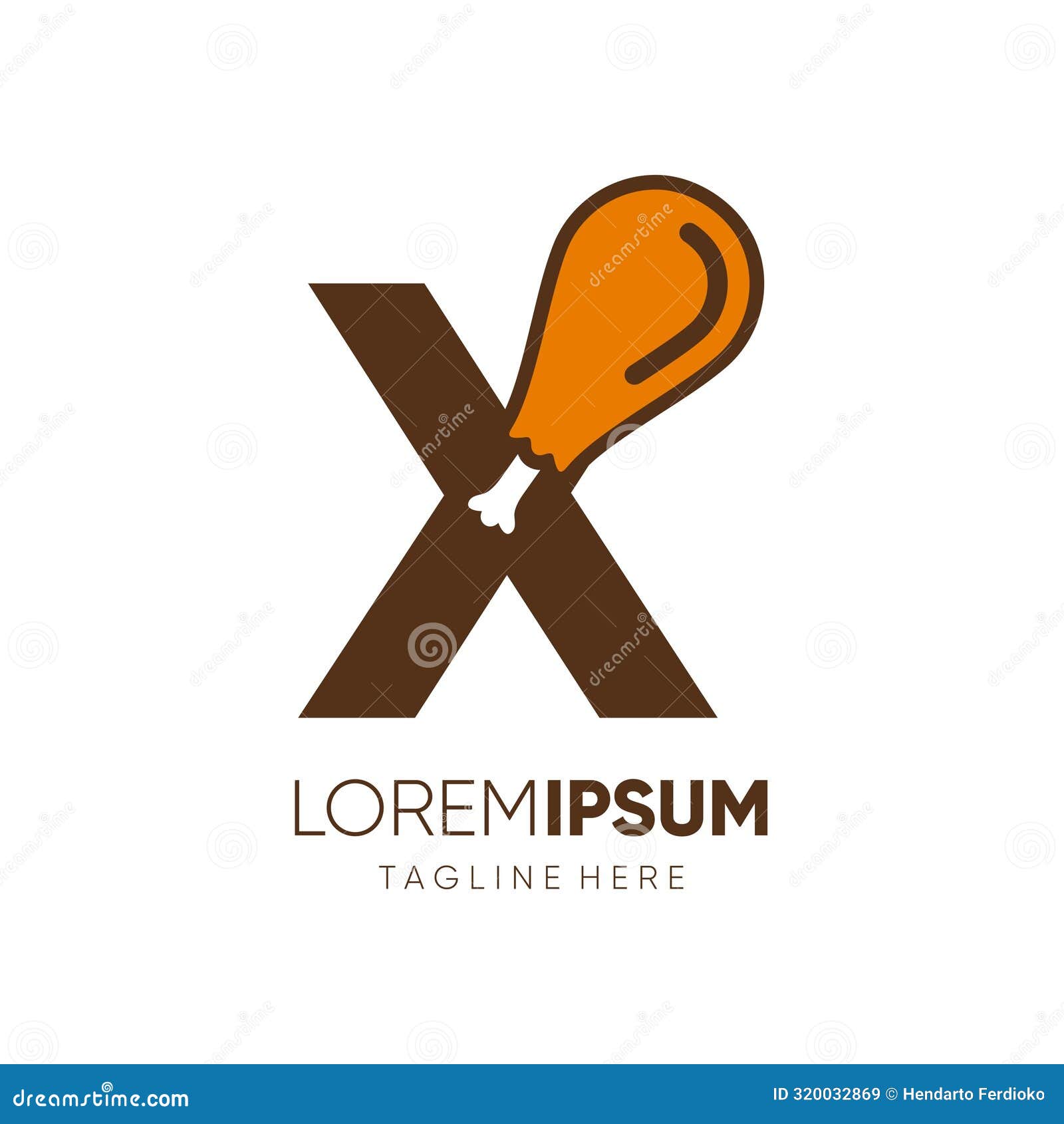 Letter X Chicken Thighs Logo Design Vector Icon Graphic Emblem Symbol ...