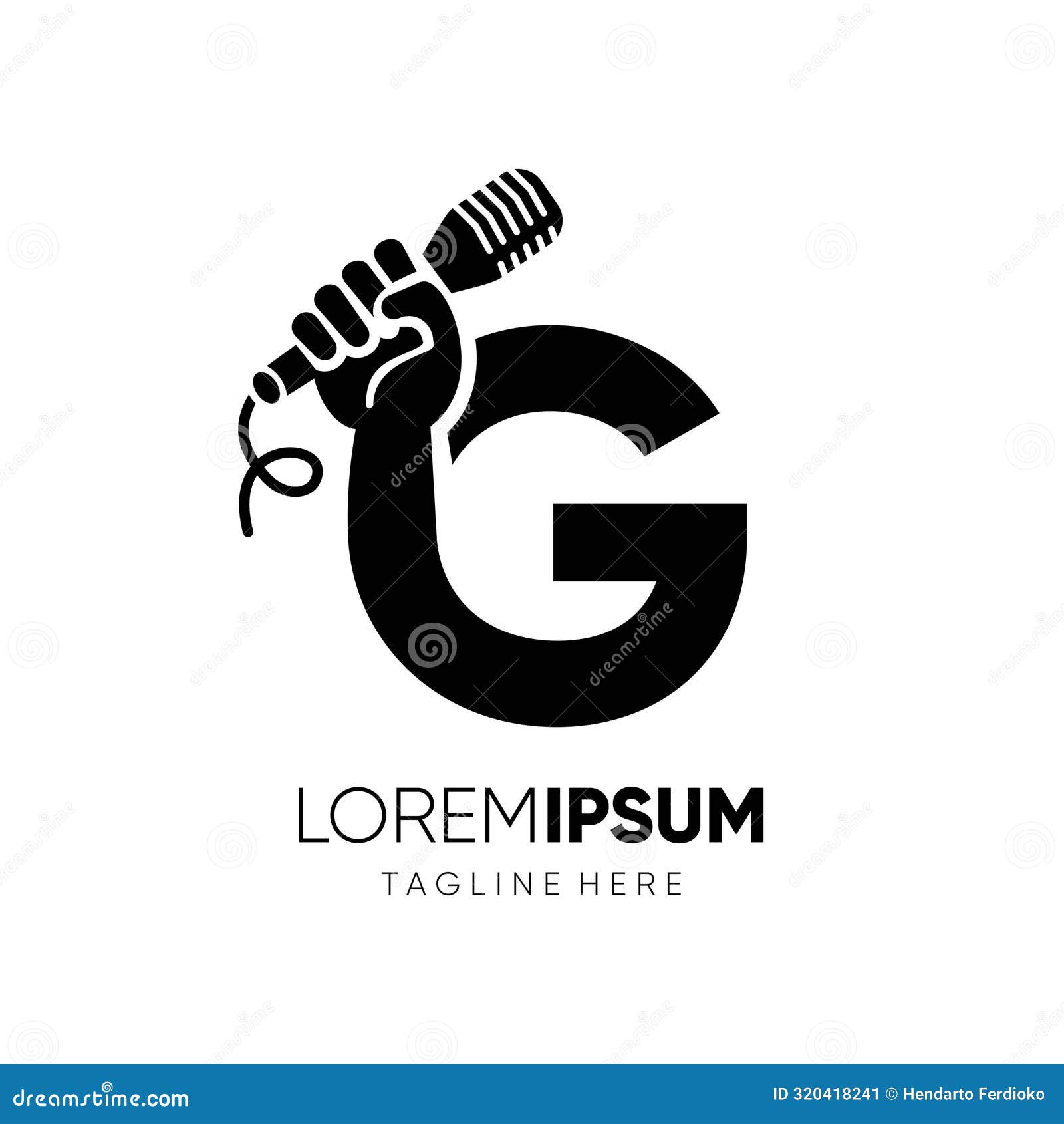 Letter G Hand with Microphone Logo Design Vector Icon Graphic Emblem ...