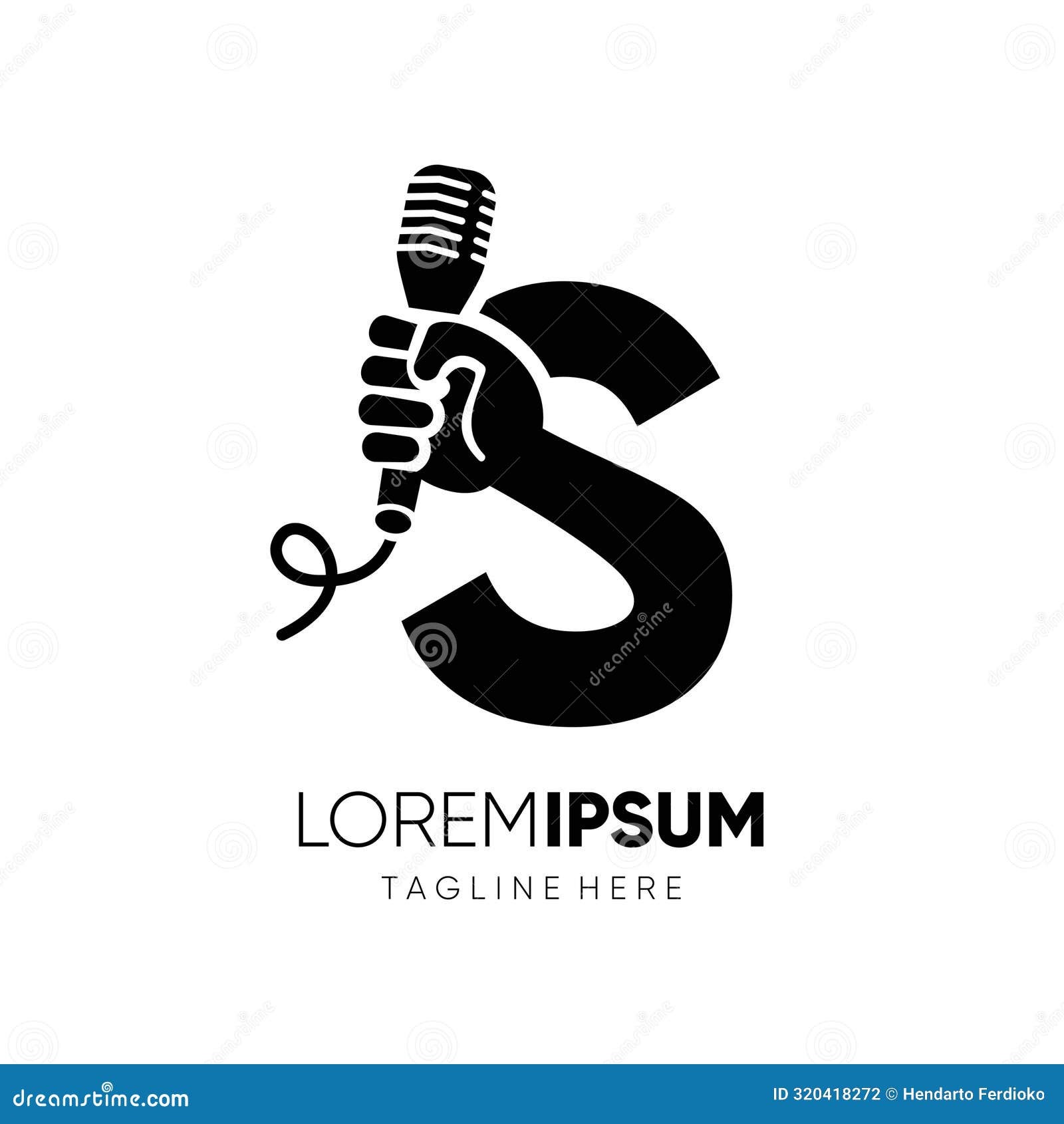 Letter S Hand with Microphone Logo Design Vector Icon Graphic Emblem ...