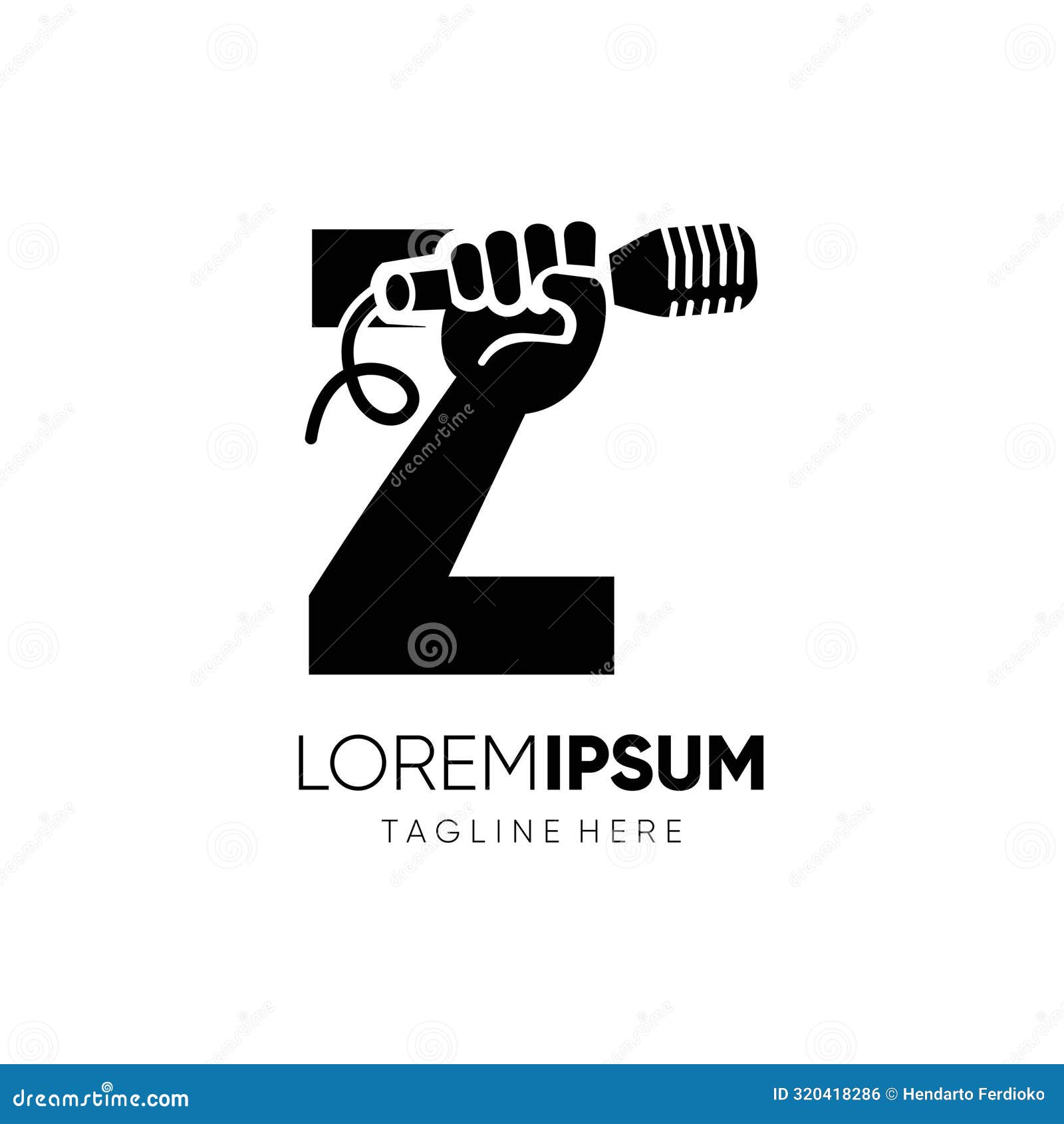 Letter Z Hand with Microphone Logo Design Vector Icon Graphic Emblem ...