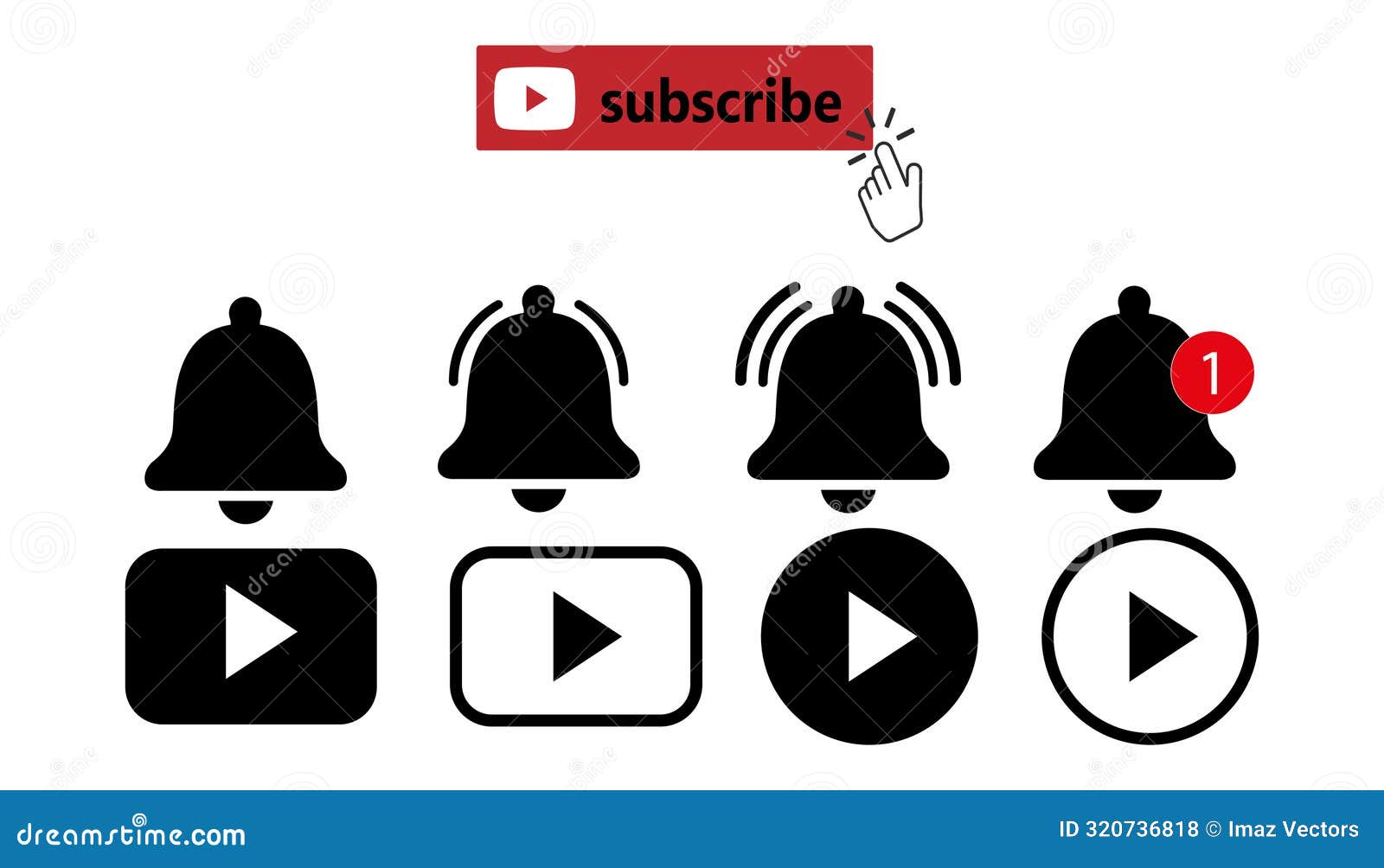 YouTube Subscribe Now Icon Web Black Button. Stock Vector ...