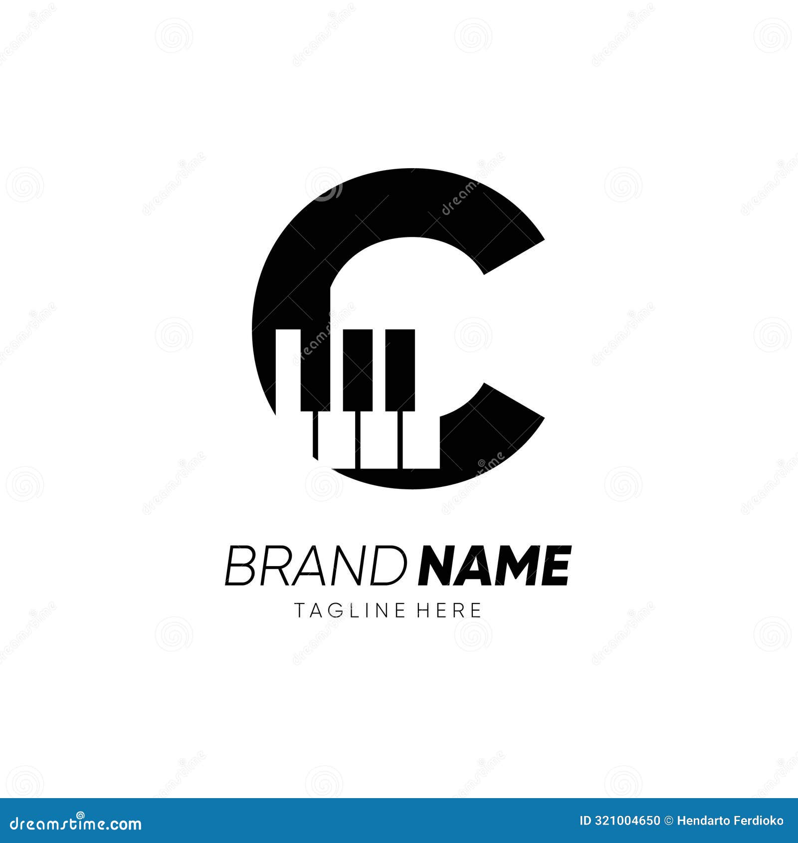 Letter C Initial Piano Logo Design Vector Icon Graphic Emblem Symbol ...