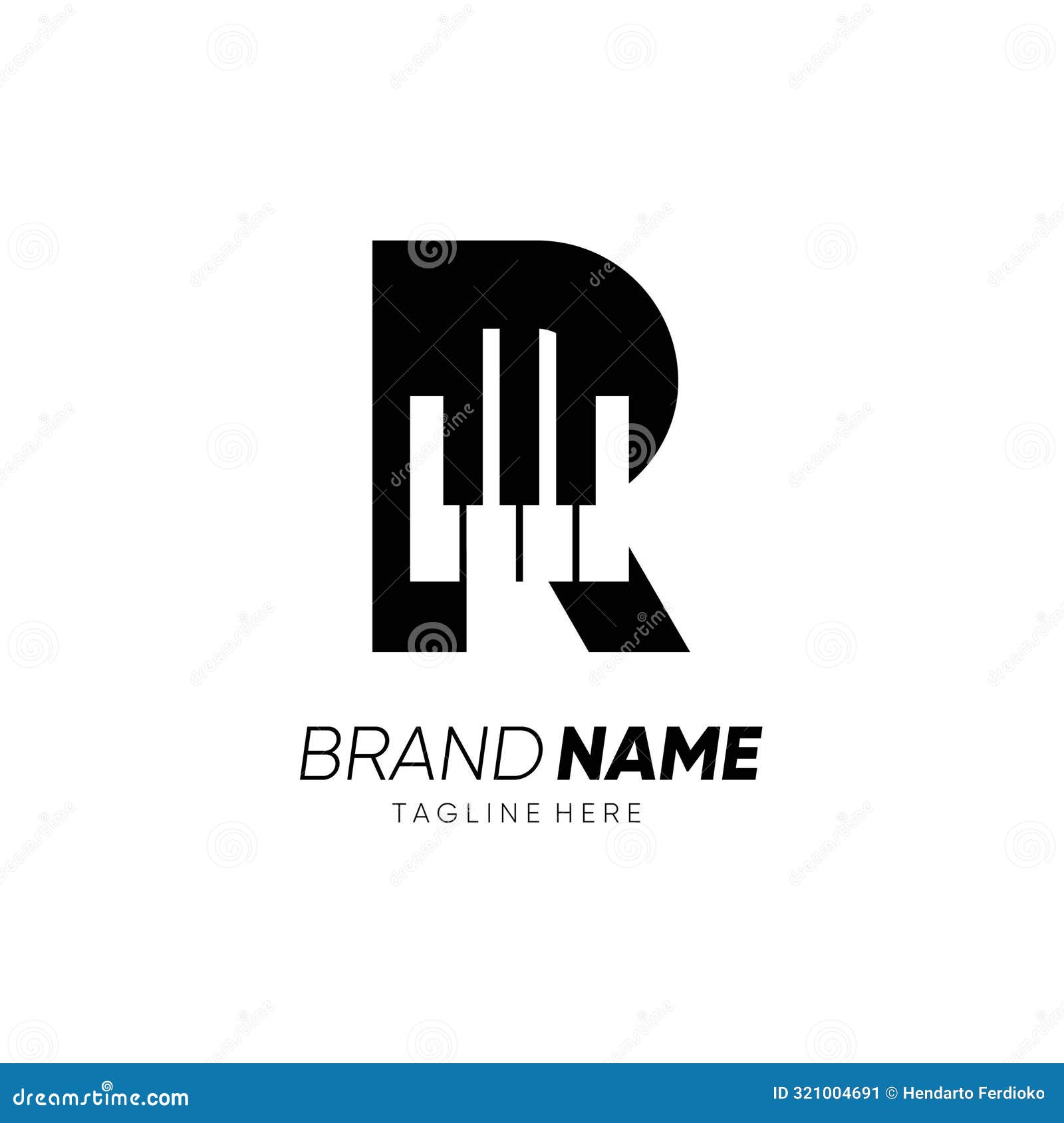 Letter R Initial Piano Logo Design Vector Icon Graphic Emblem Symbol ...