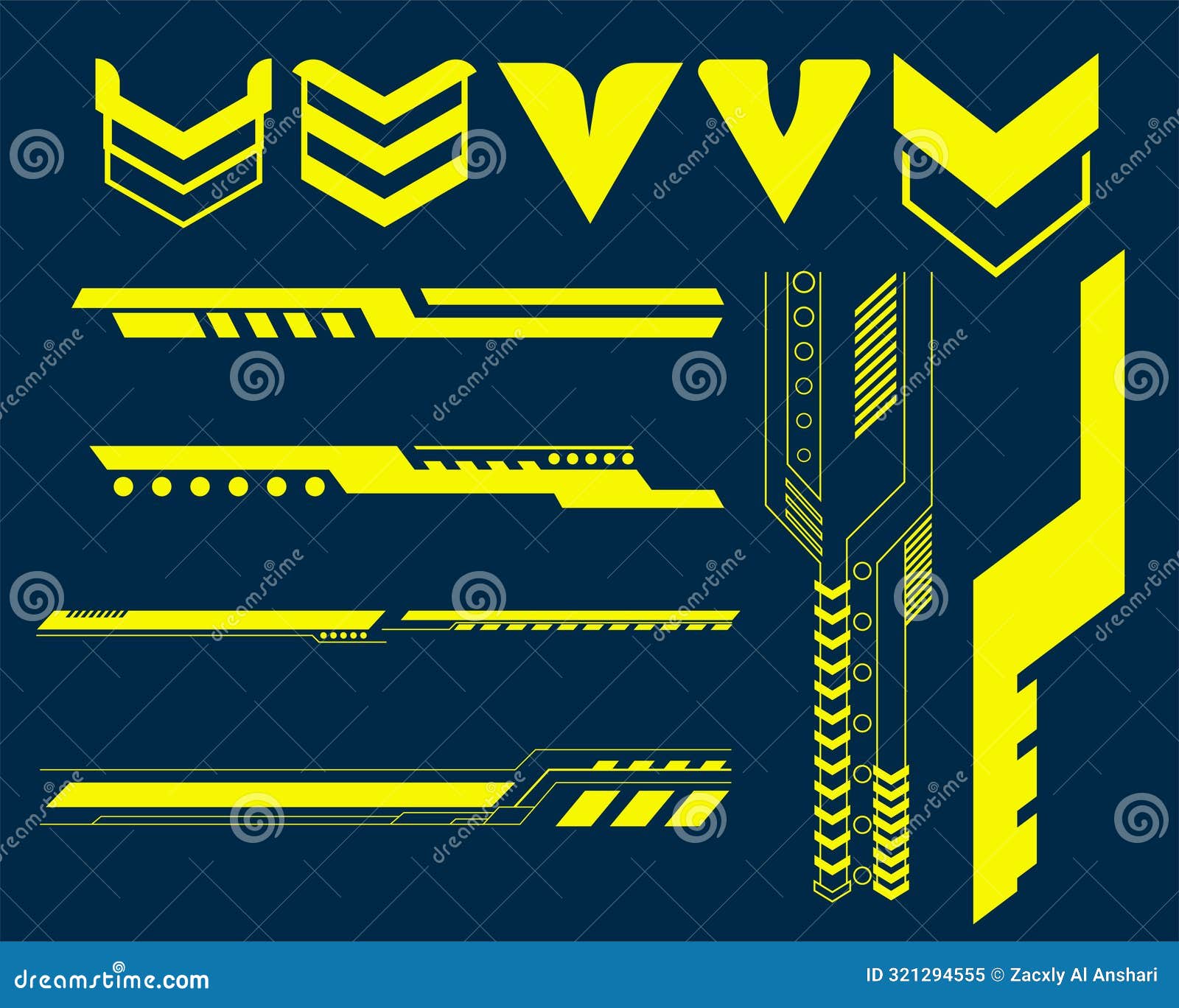 A Yellow Line and Arrow on a Dark Blue Background Stock Illustration ...