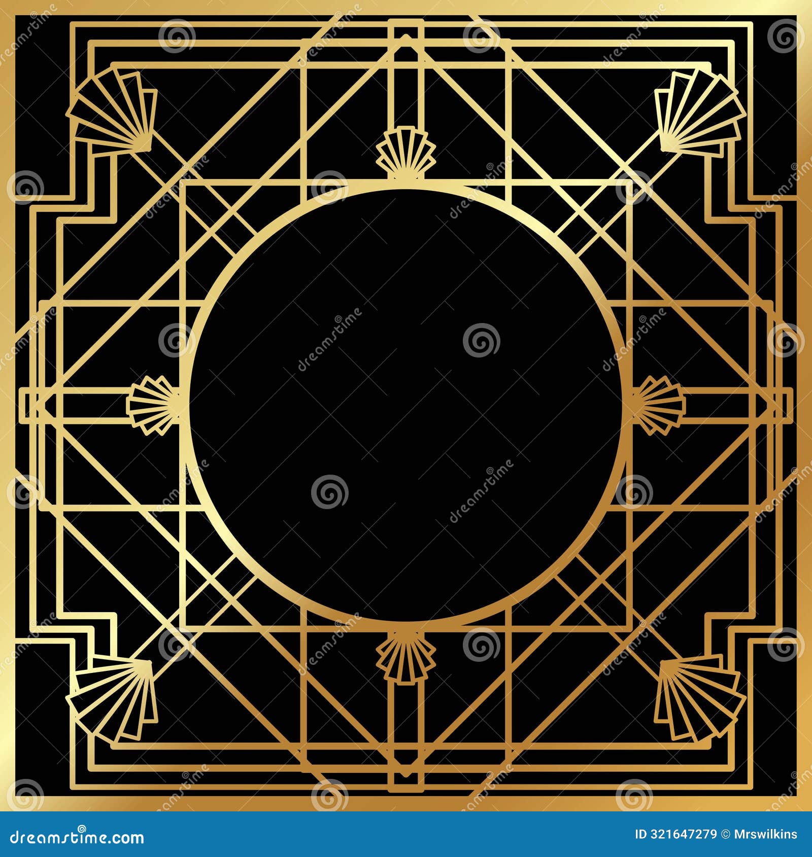 Art Deco Gatsby Inspired, Roaring 20s Style Frame Template Vector Stock ...