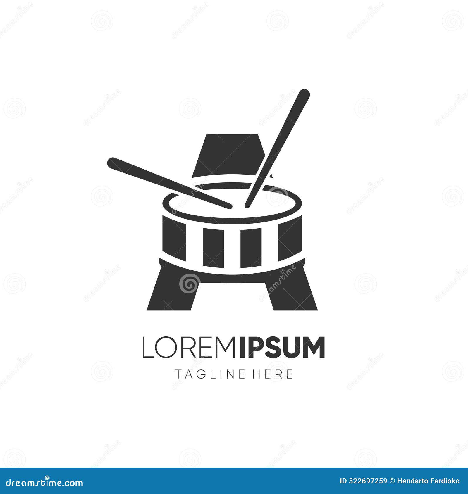 Letter a Drummer Drumstick Drum Logo Design Vector Icon Graphic Emblem ...