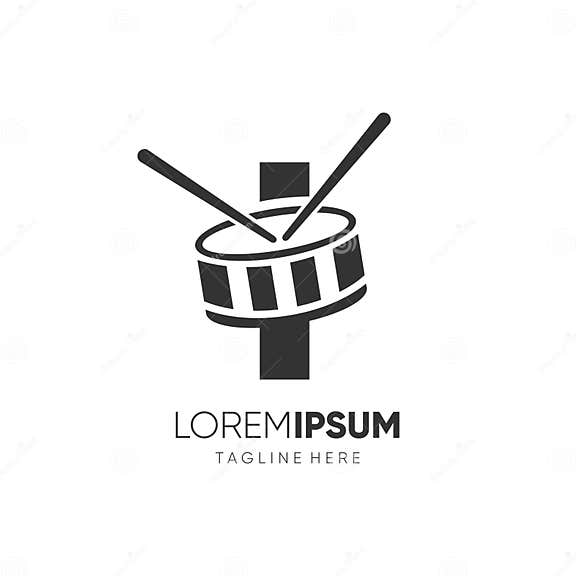 Letter I Drummer Drumstick Drum Logo Design Vector Icon Graphic Emblem Symbol Illustration Stock ...