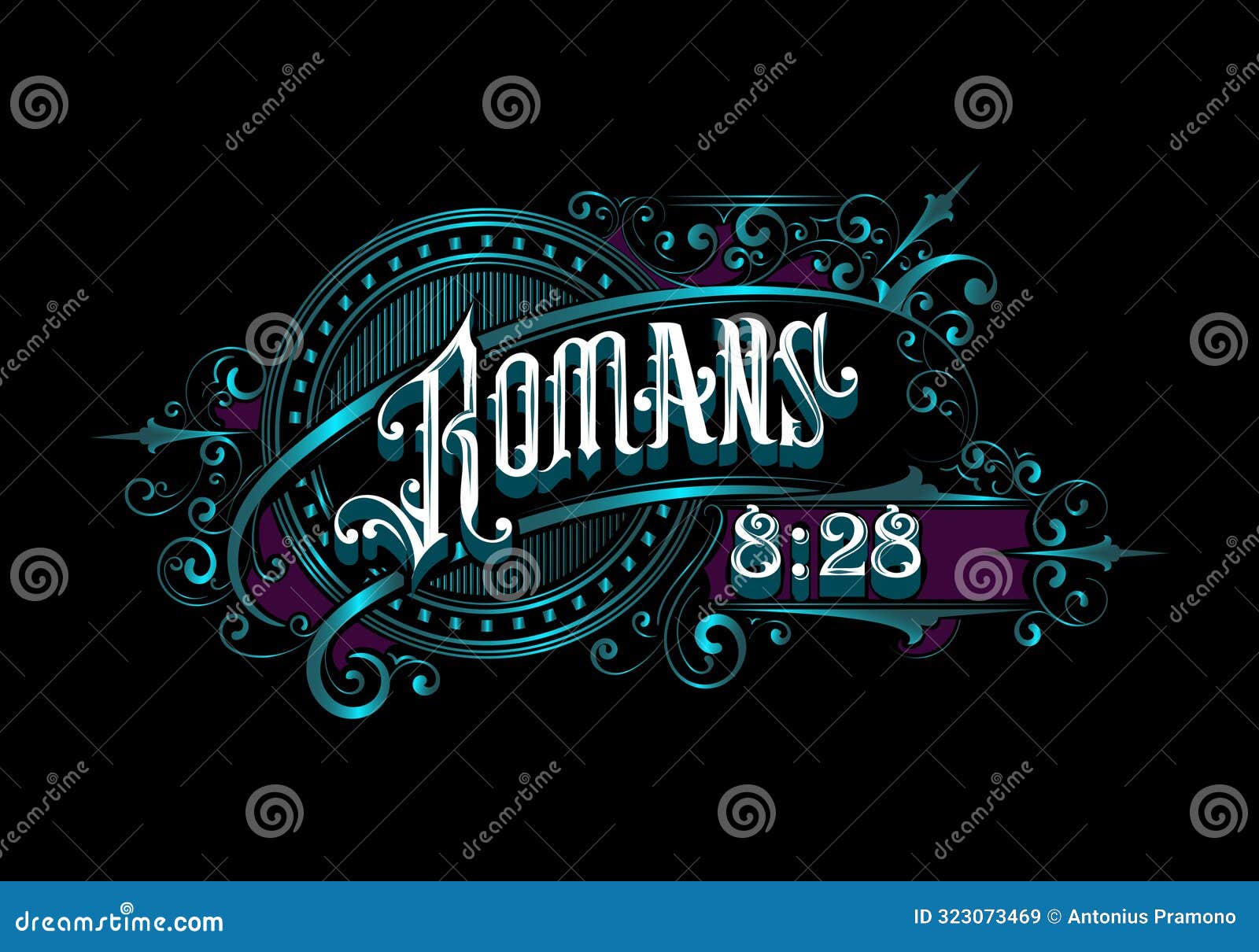 ROMANS 8 28 Lettering Custom Style Design Stock Illustration ...