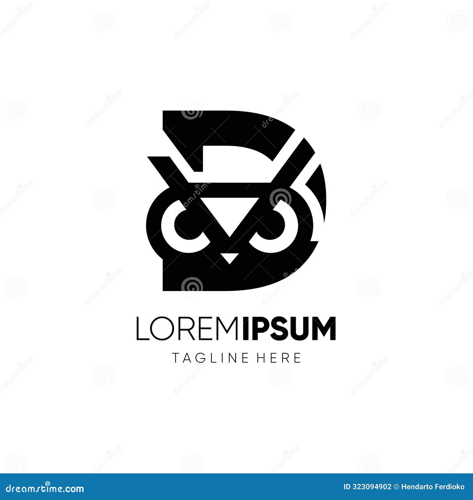 Letter D Initial Owl Logo Design Vector Icon Graphic Emblem Symbol ...