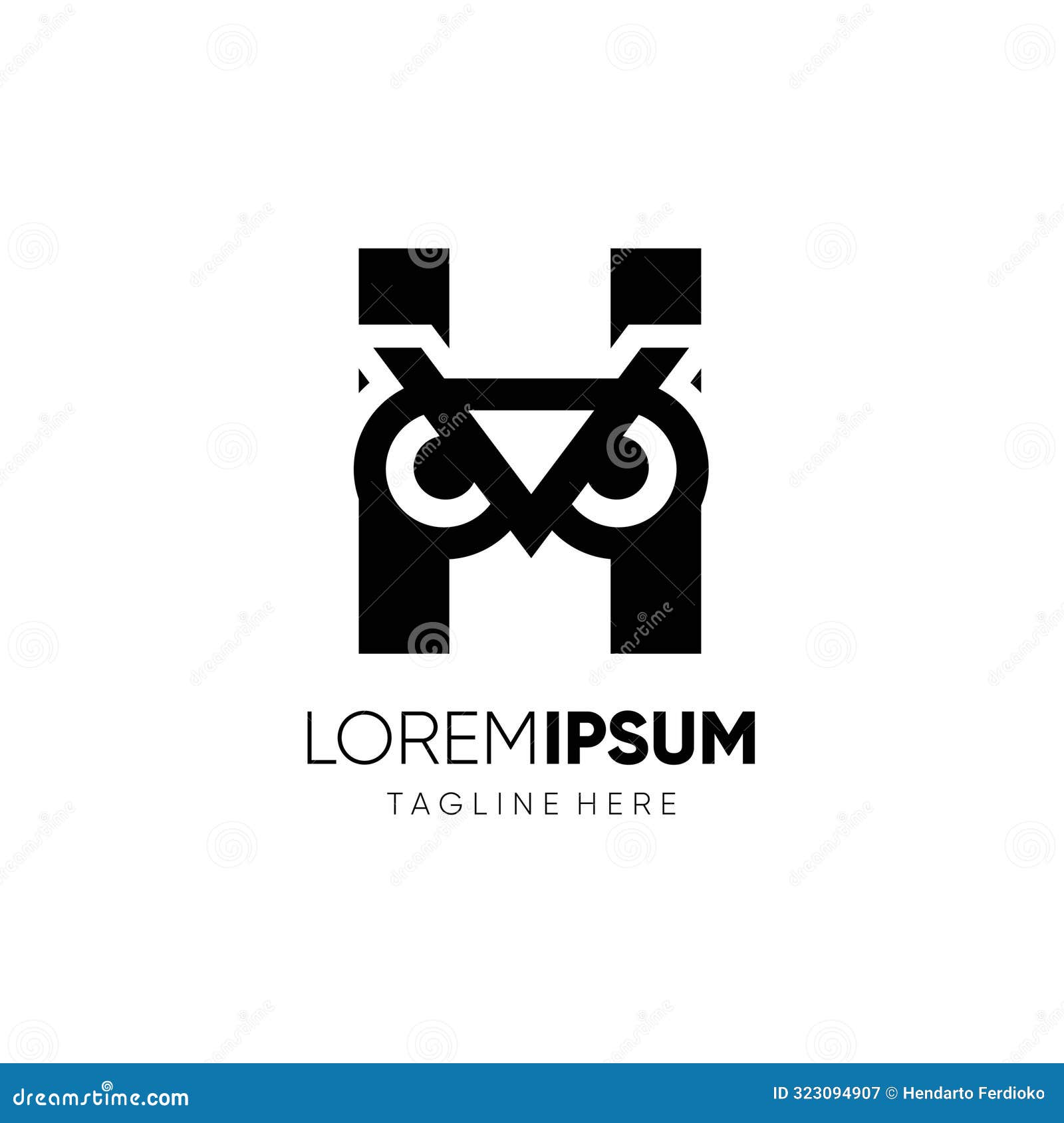 Letter H Initial Owl Logo Design Vector Icon Graphic Emblem Symbol ...