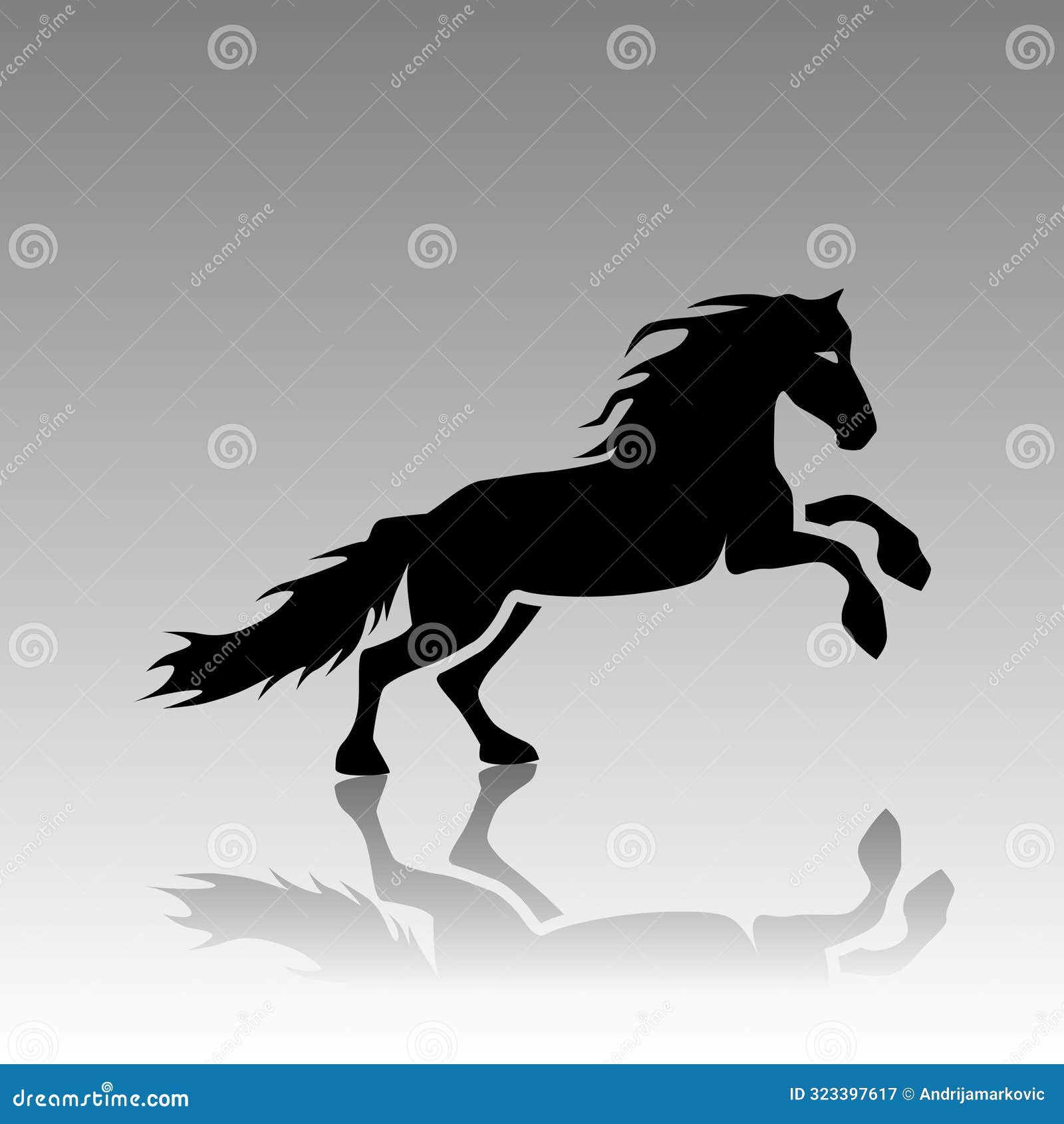 BasSilhouette of a Horse in Motion Stock Vector - Illustration of ...