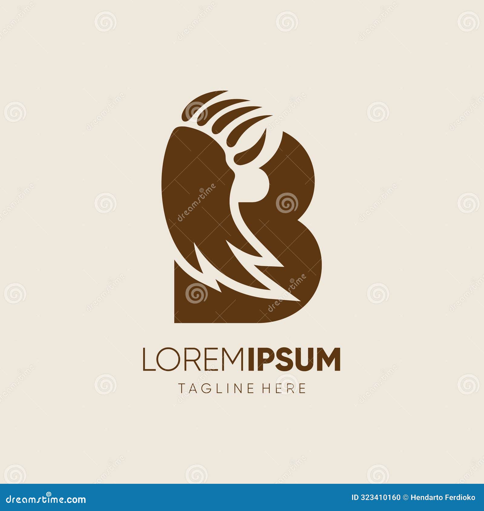 Letter Bear Hand Claw Logo Design Vector Icon Graphic Emblem Symbol ...