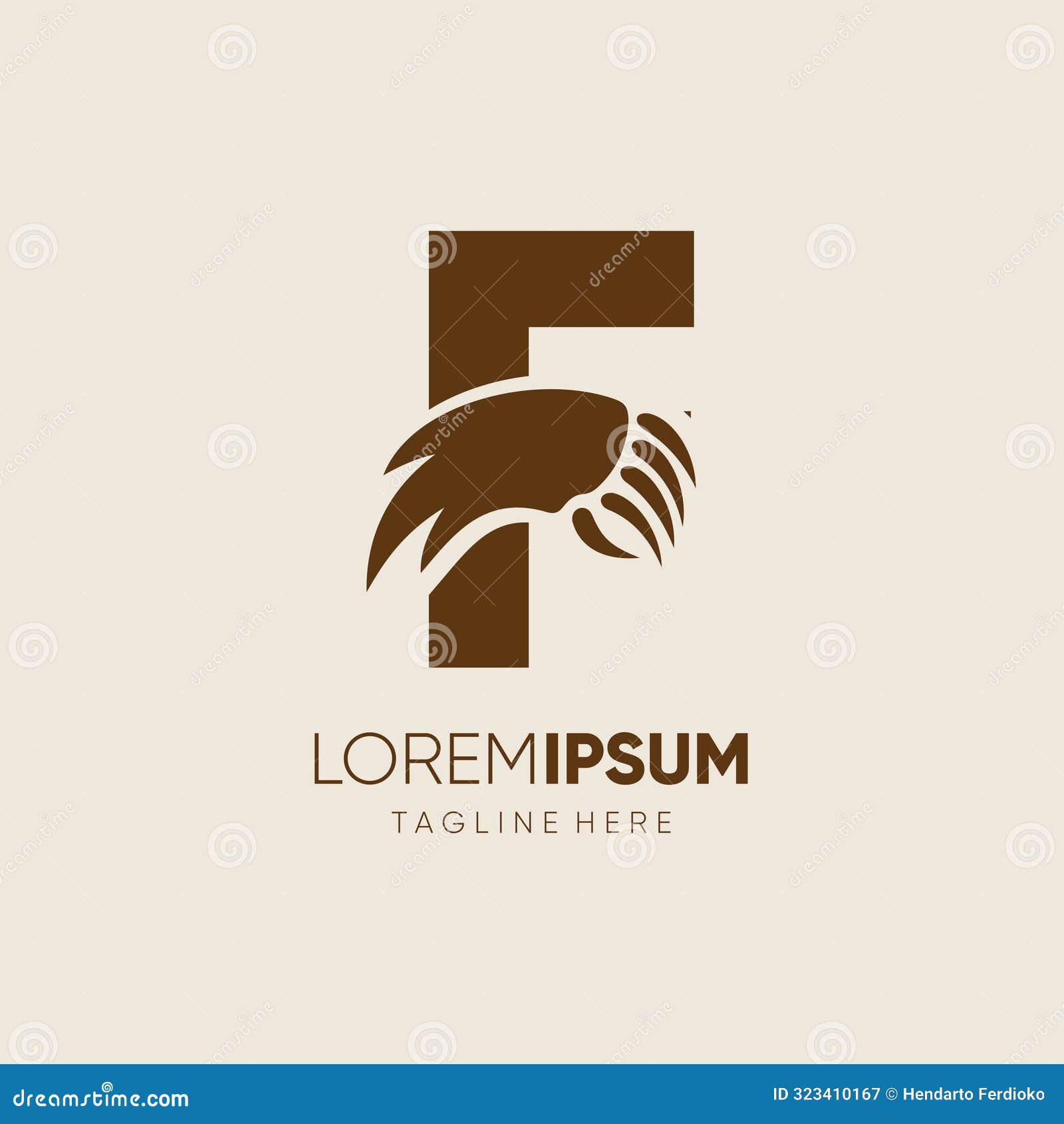 Letter F Bear Hand Claw Logo Design Vector Icon Graphic Emblem Symbol ...