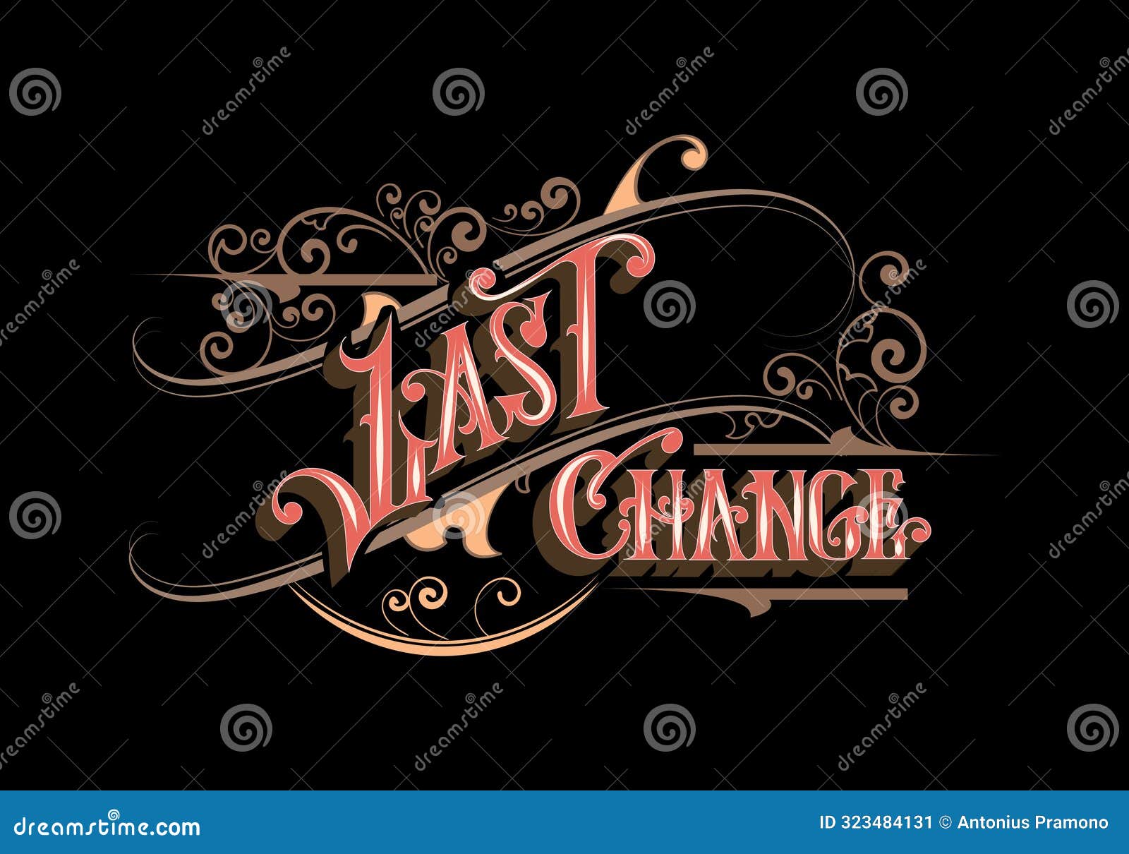 LAST CHANGE Lettering Custom Style Design Stock Vector - Illustration ...