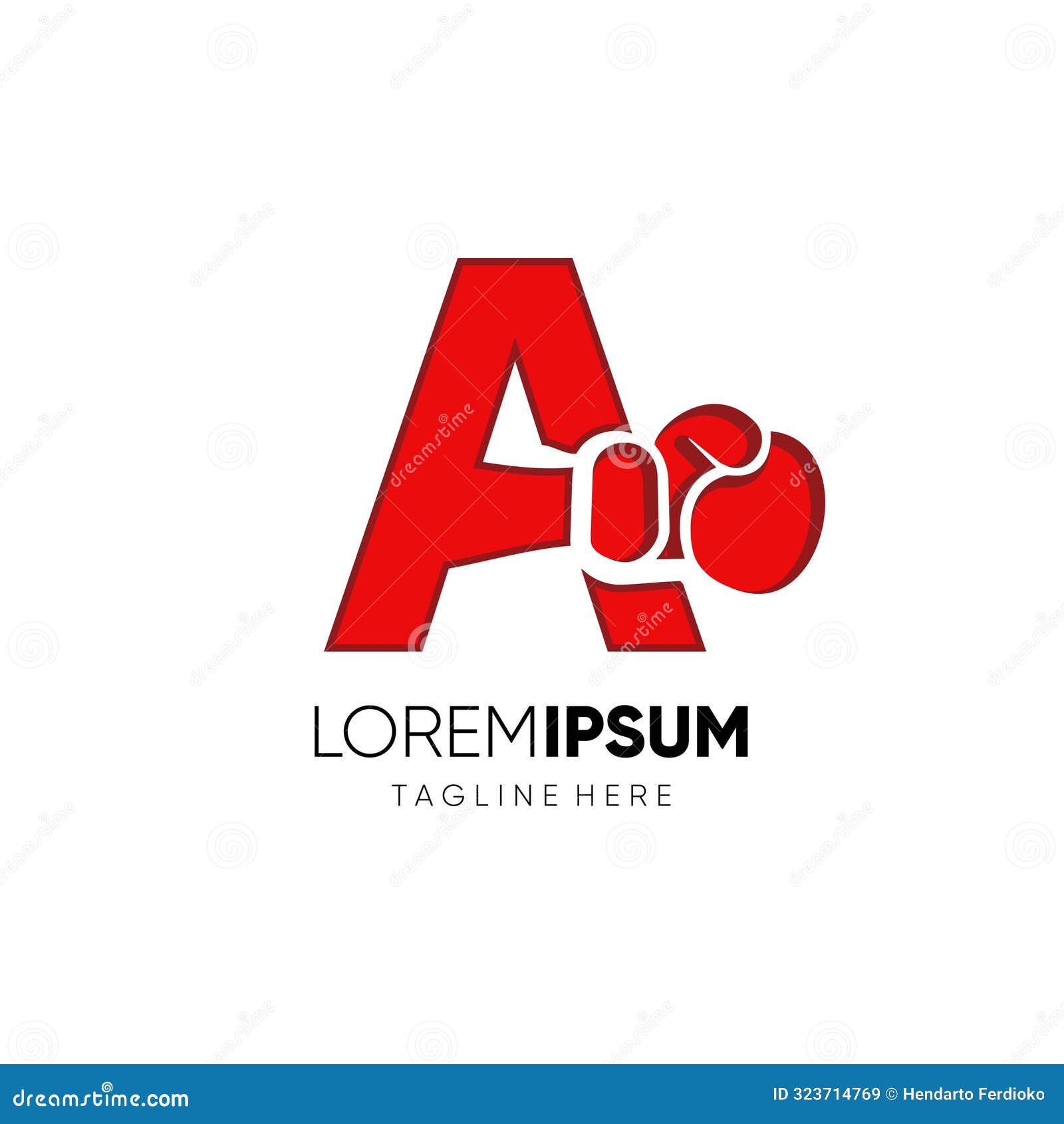 Letter a Boxing Glove Punch Logo Design Vector Icon Graphic Emblem ...