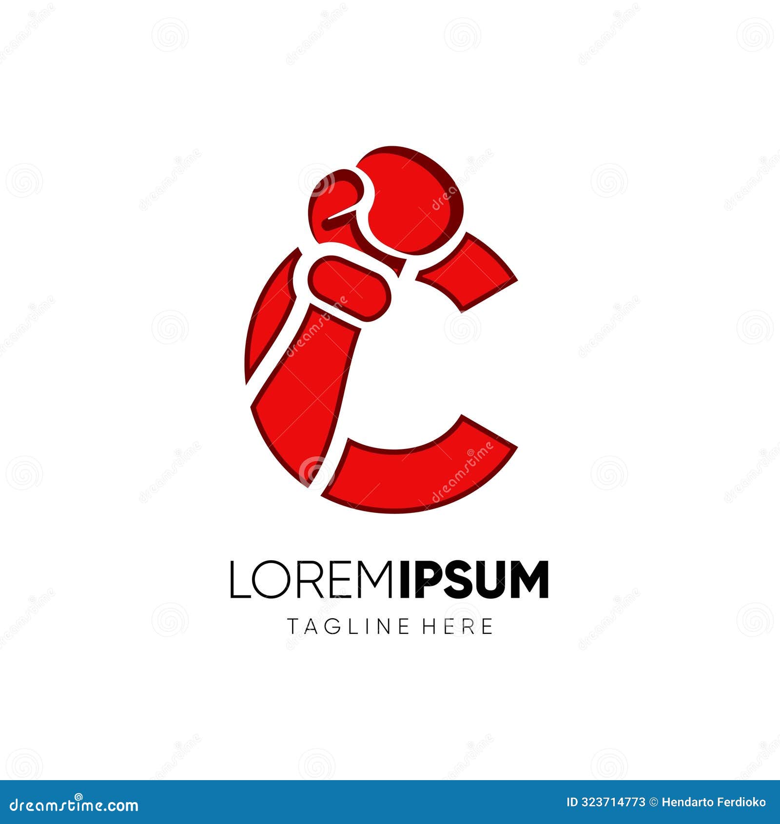 Letter C Boxing Glove Punch Logo Design Vector Icon Graphic Emblem ...