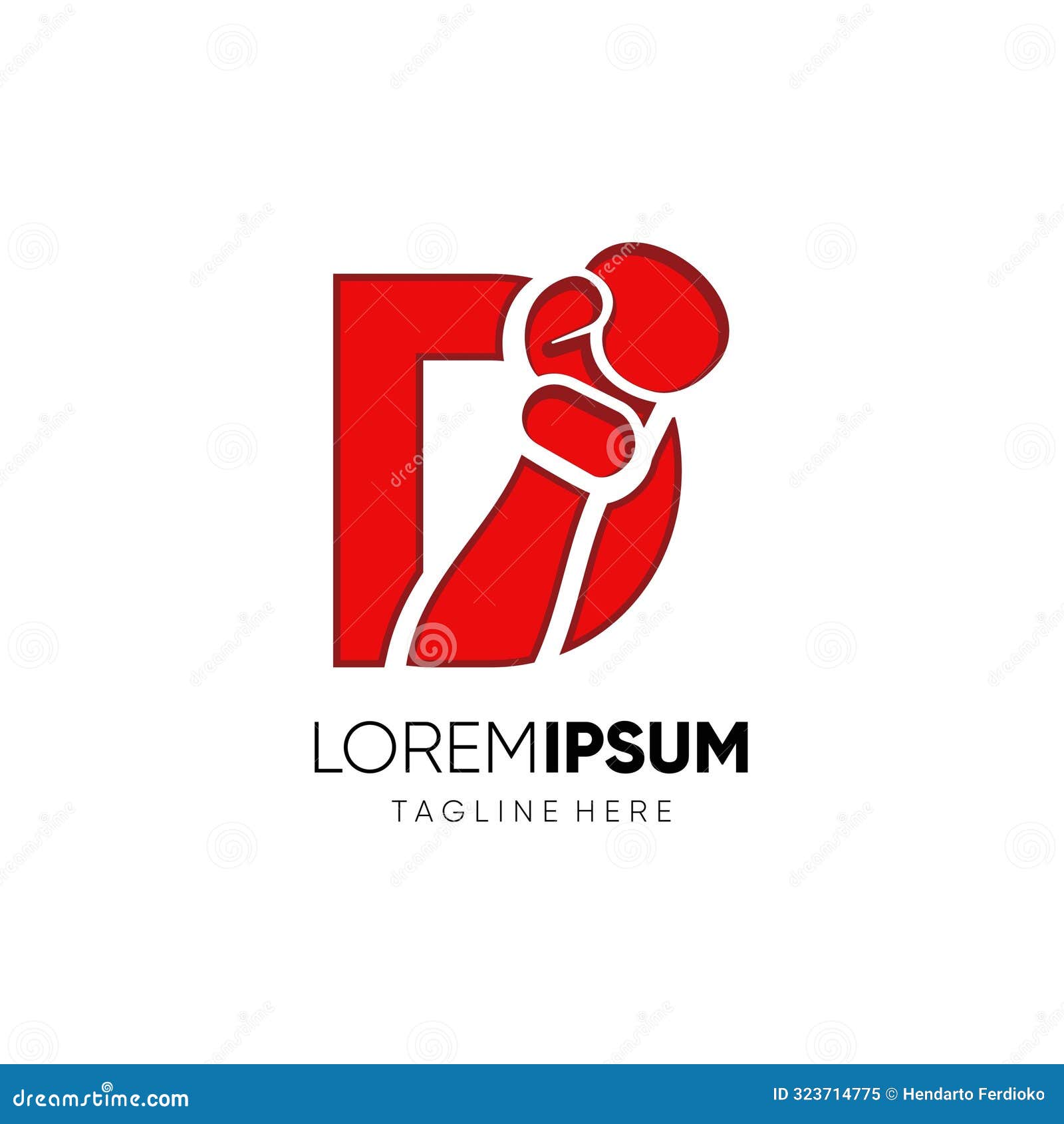 Letter D Boxing Glove Punch Logo Design Vector Icon Graphic Emblem ...
