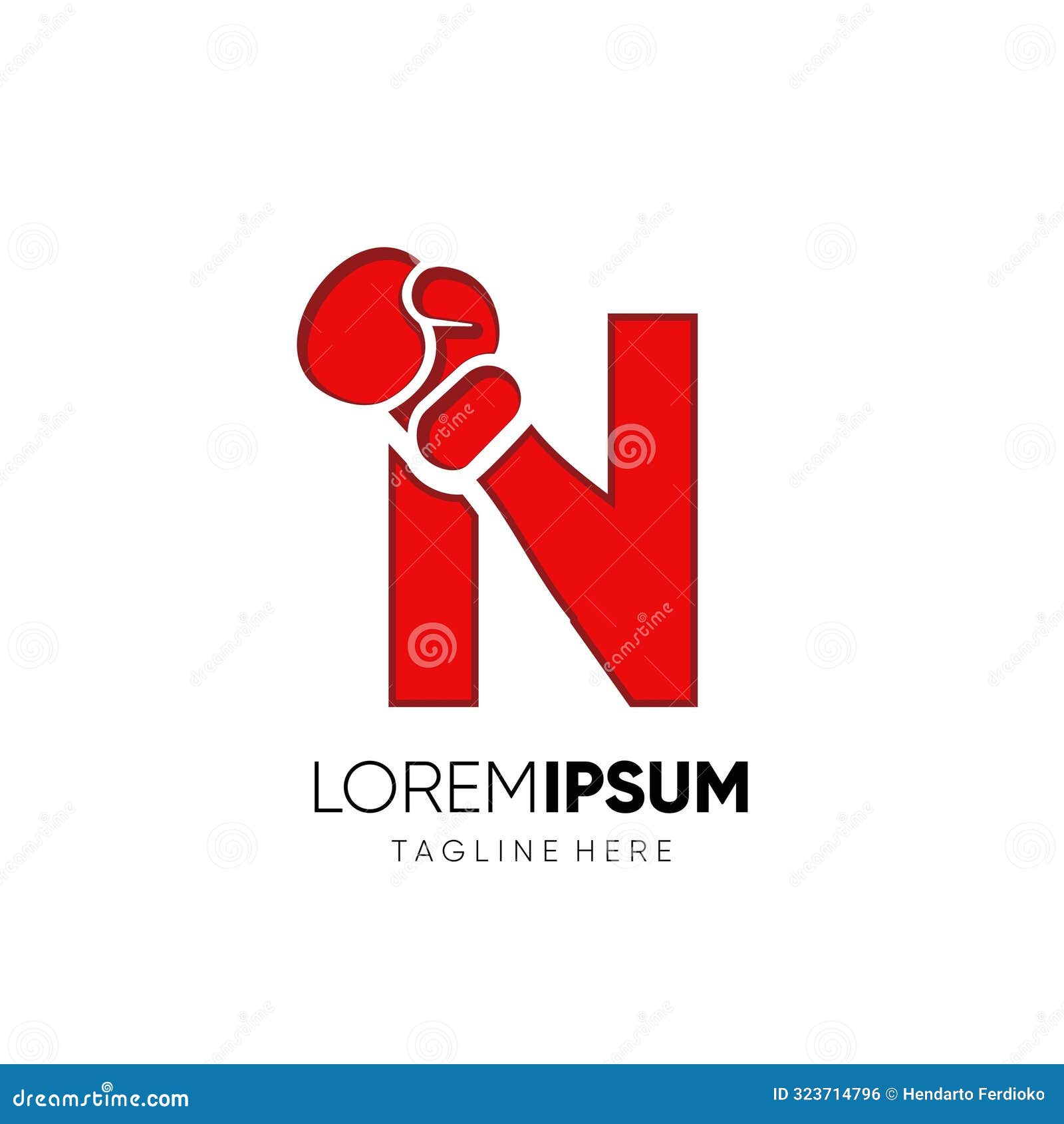 Letter N Boxing Glove Punch Logo Design Vector Icon Graphic Emblem ...