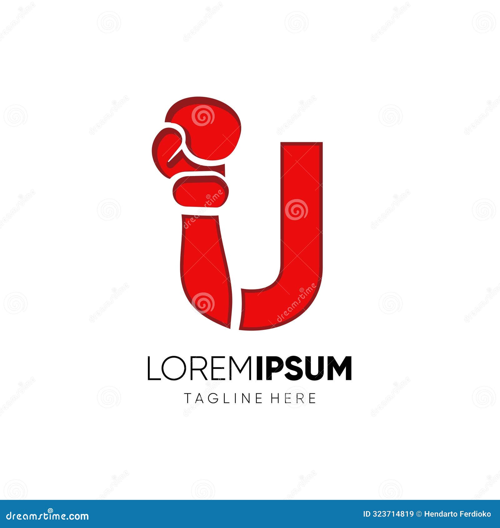 Letter U Boxing Glove Punch Logo Design Vector Icon Graphic Emblem ...