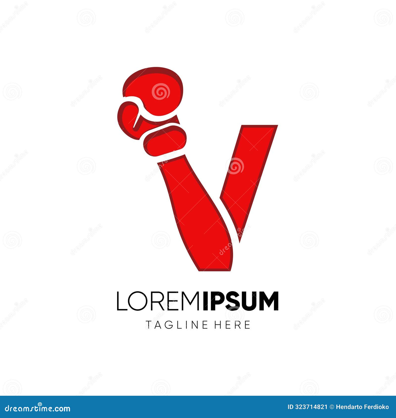 Letter V Boxing Glove Punch Logo Design Vector Icon Graphic Emblem ...