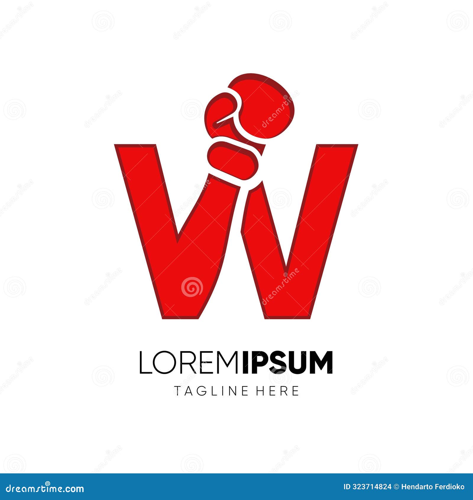 Letter W Boxing Glove Punch Logo Design Vector Icon Graphic Emblem ...