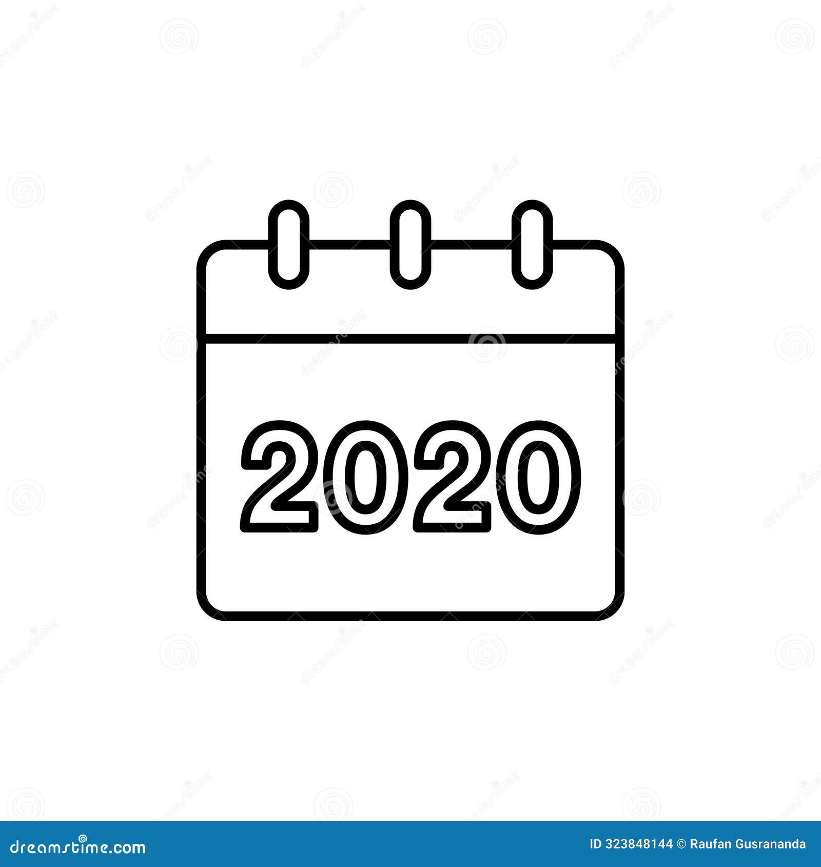 2020 Calendar Icon stock illustration. Illustration of sketch - 323848144