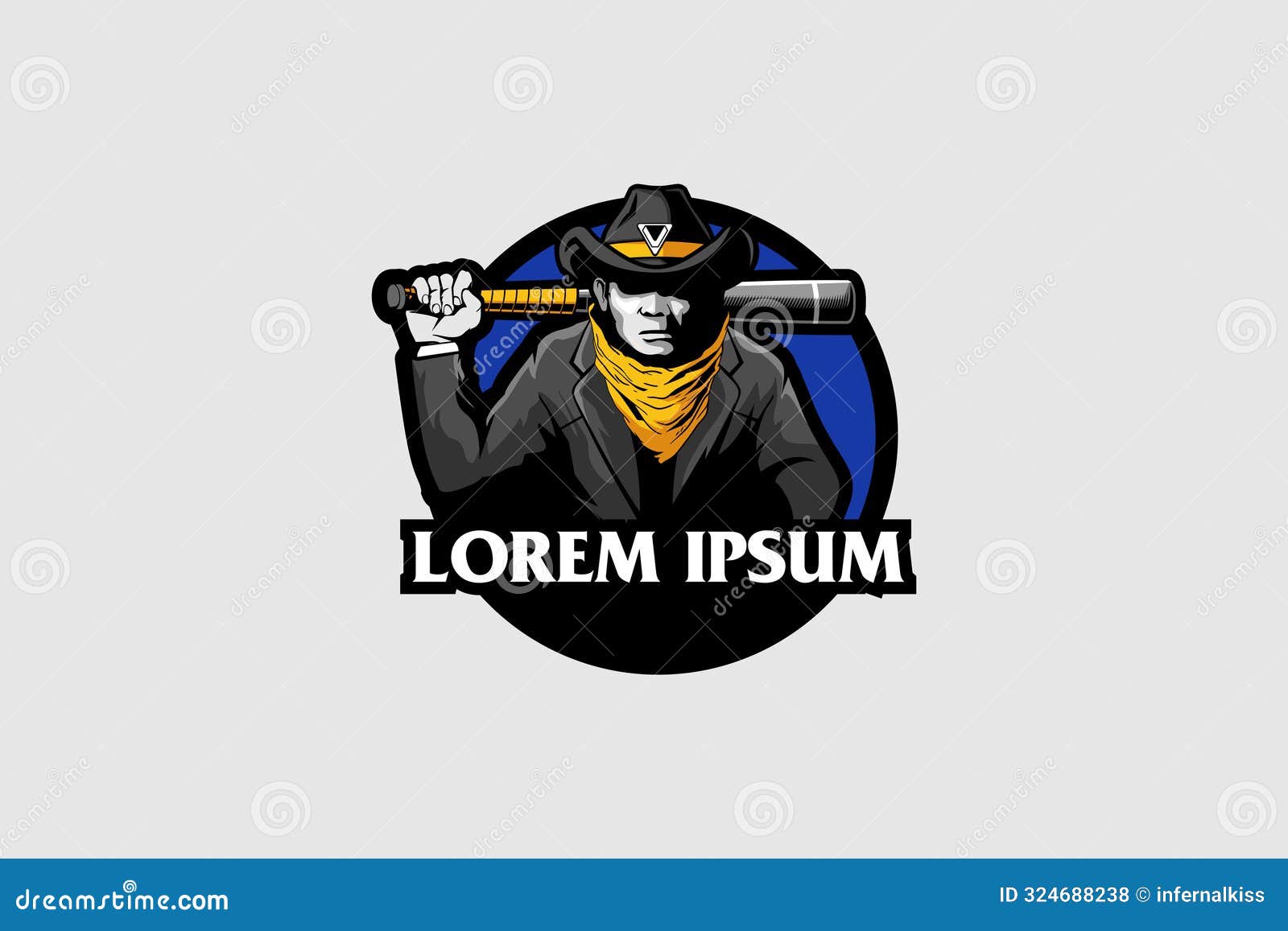 Cowboy Vector Design Logo Template Stock Vector - Illustration of ...