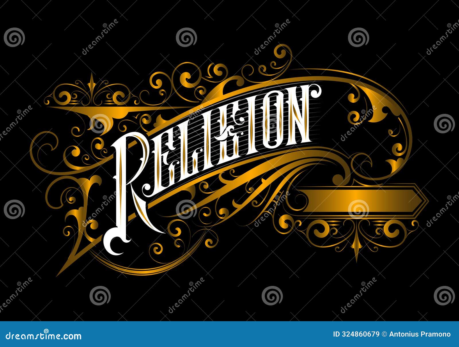 RELIGION Lettering Custom Style Design Stock Vector - Illustration of ...