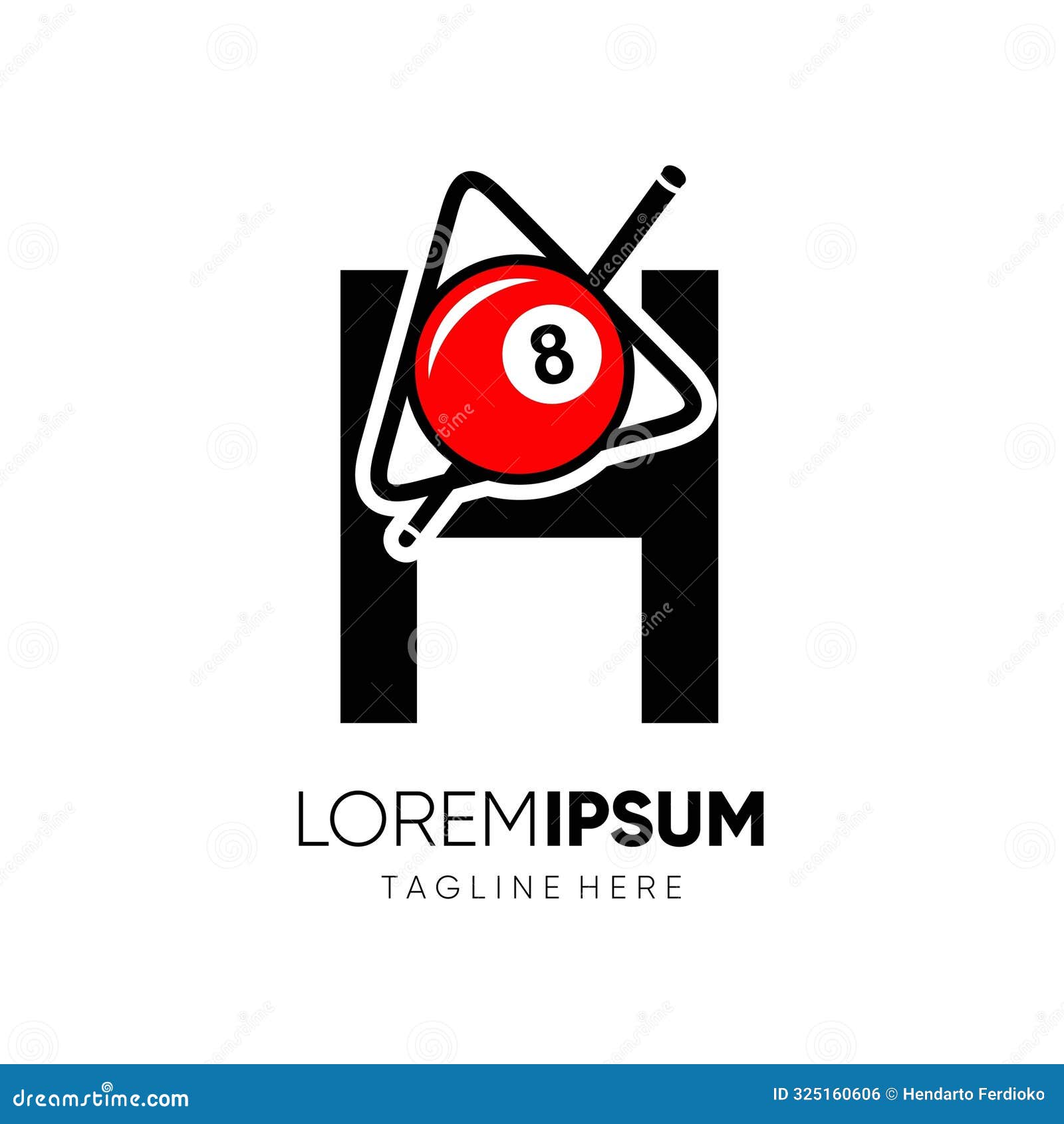 Letter H Initial Billiard Logo Design Vector Icon Graphic Symbol ...