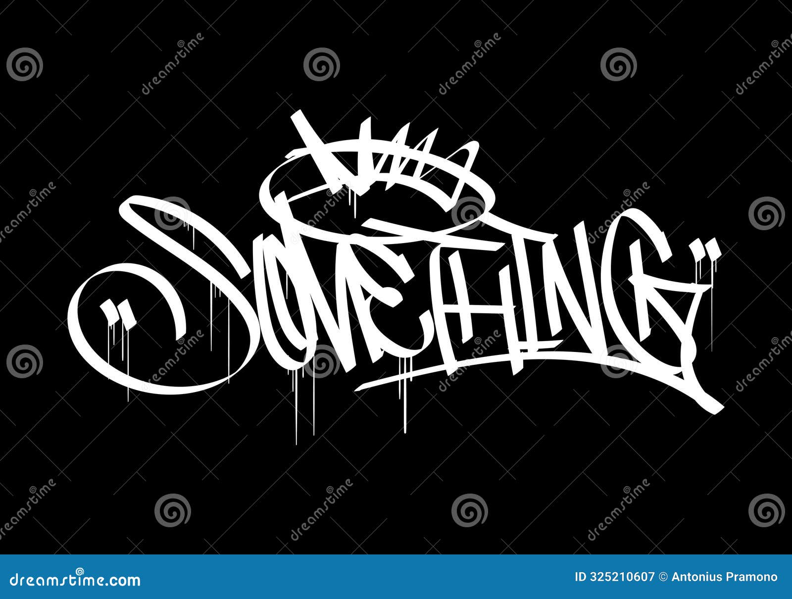 SOMETHING Graffiti Tag Style Design Stock Vector - Illustration of ...