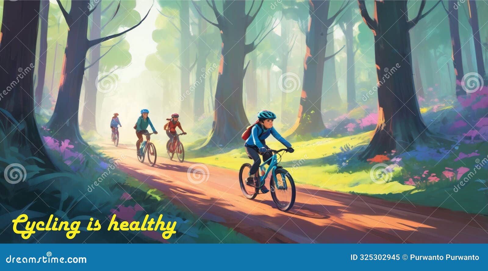 Illustration of a Relaxing Cycling Sport Stock Illustration ...