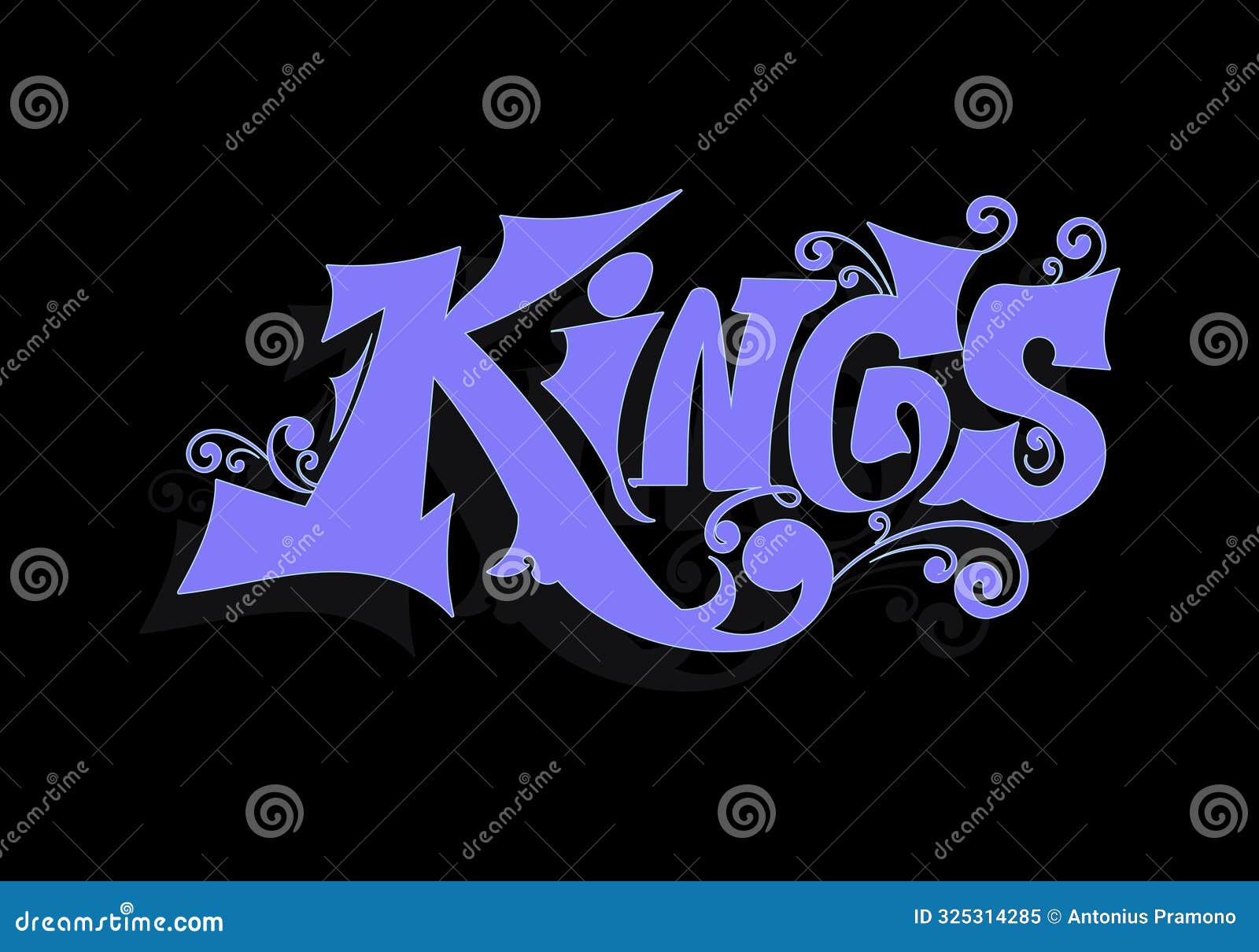 KINGS Hand Lettering Custom Design Vector Illustration | CartoonDealer ...