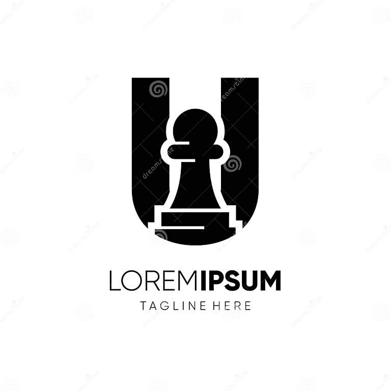 Letter U Pawn Chess Logo Design Vector Icon Graphic Emblem Symbol ...