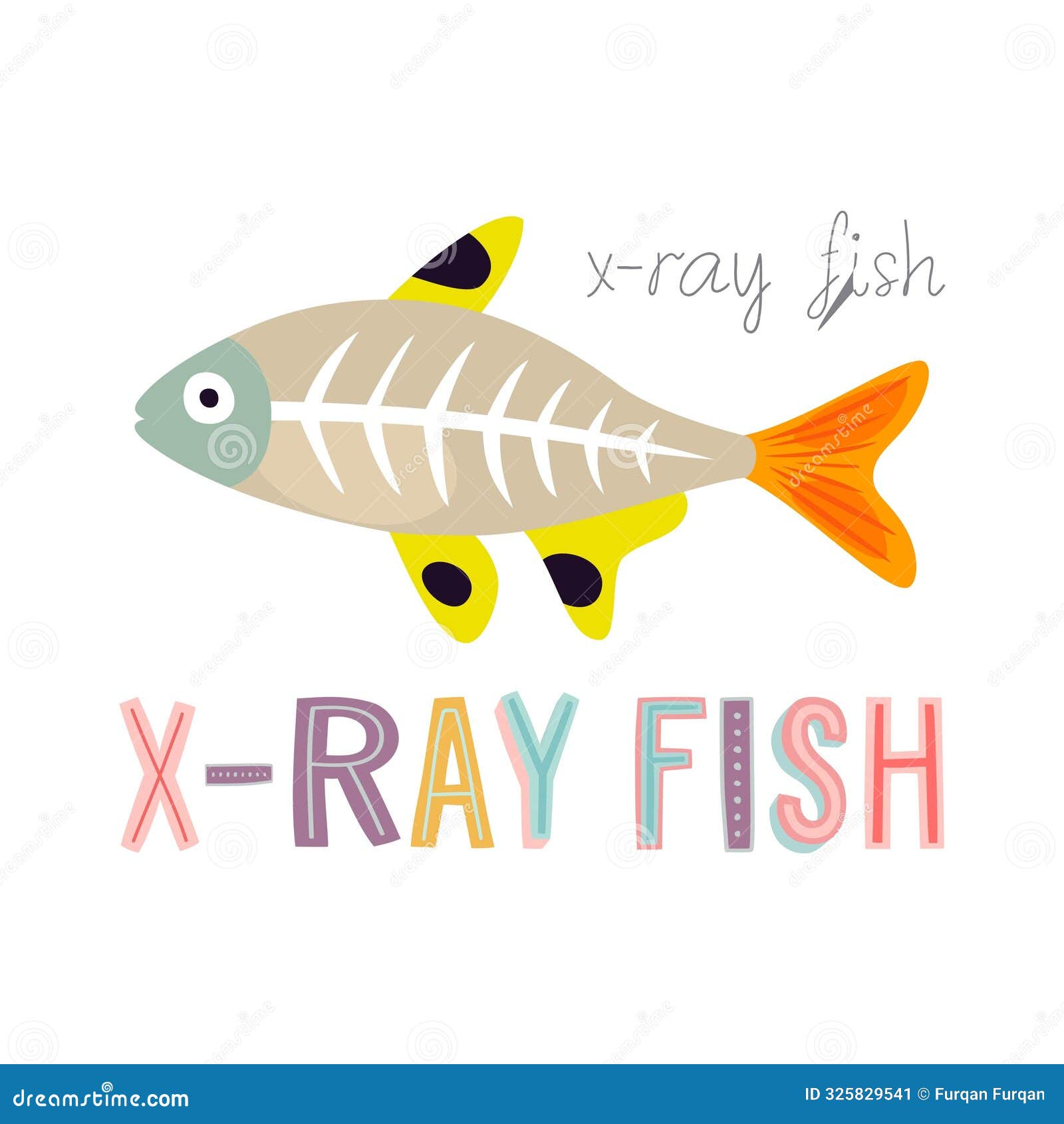 Vector X-ray Fish Colorful - Cute Animal Stock Illustration ...