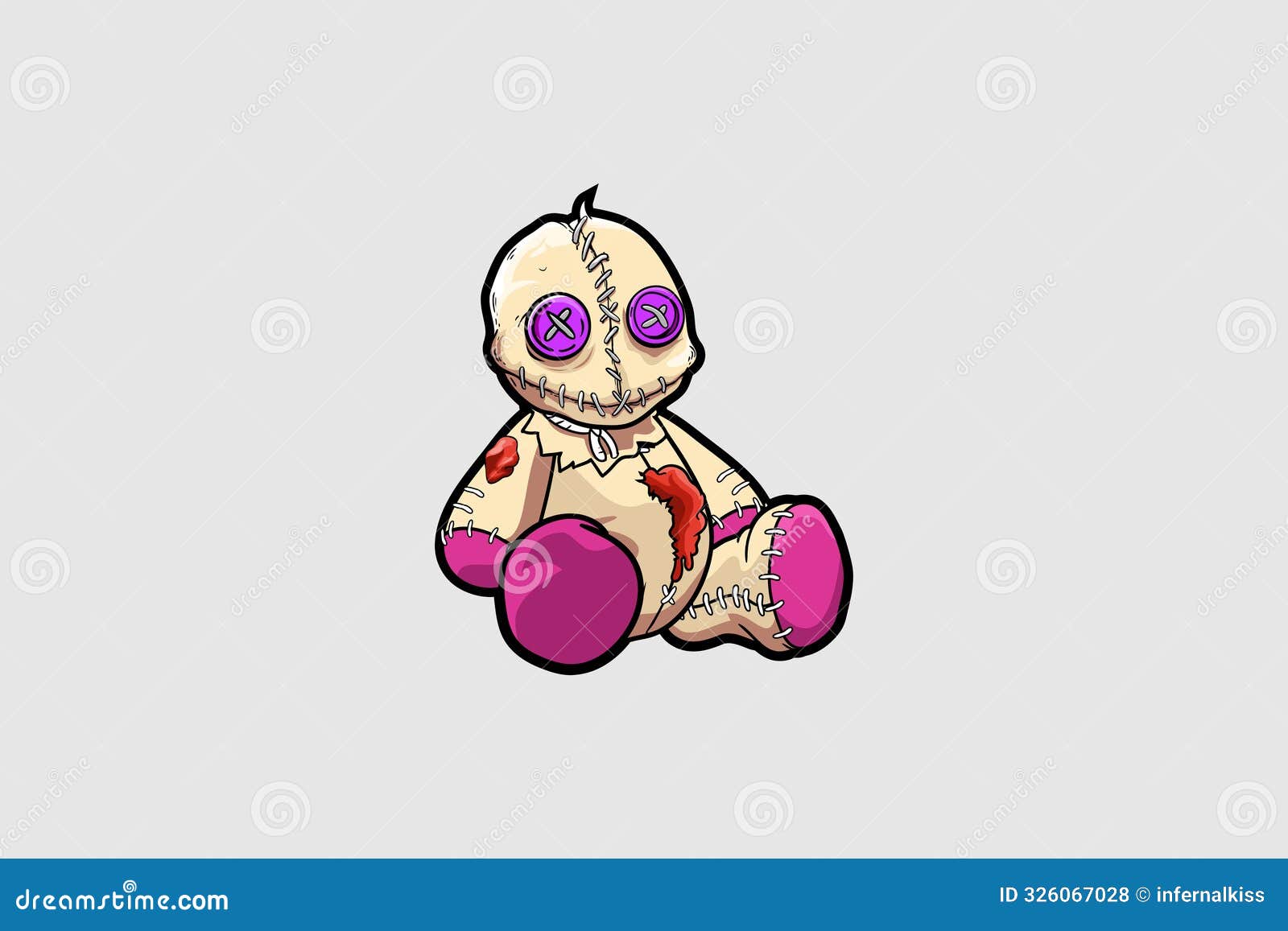 Cool Voodoo Doll Cartoon Character Vector Image Template Stock ...