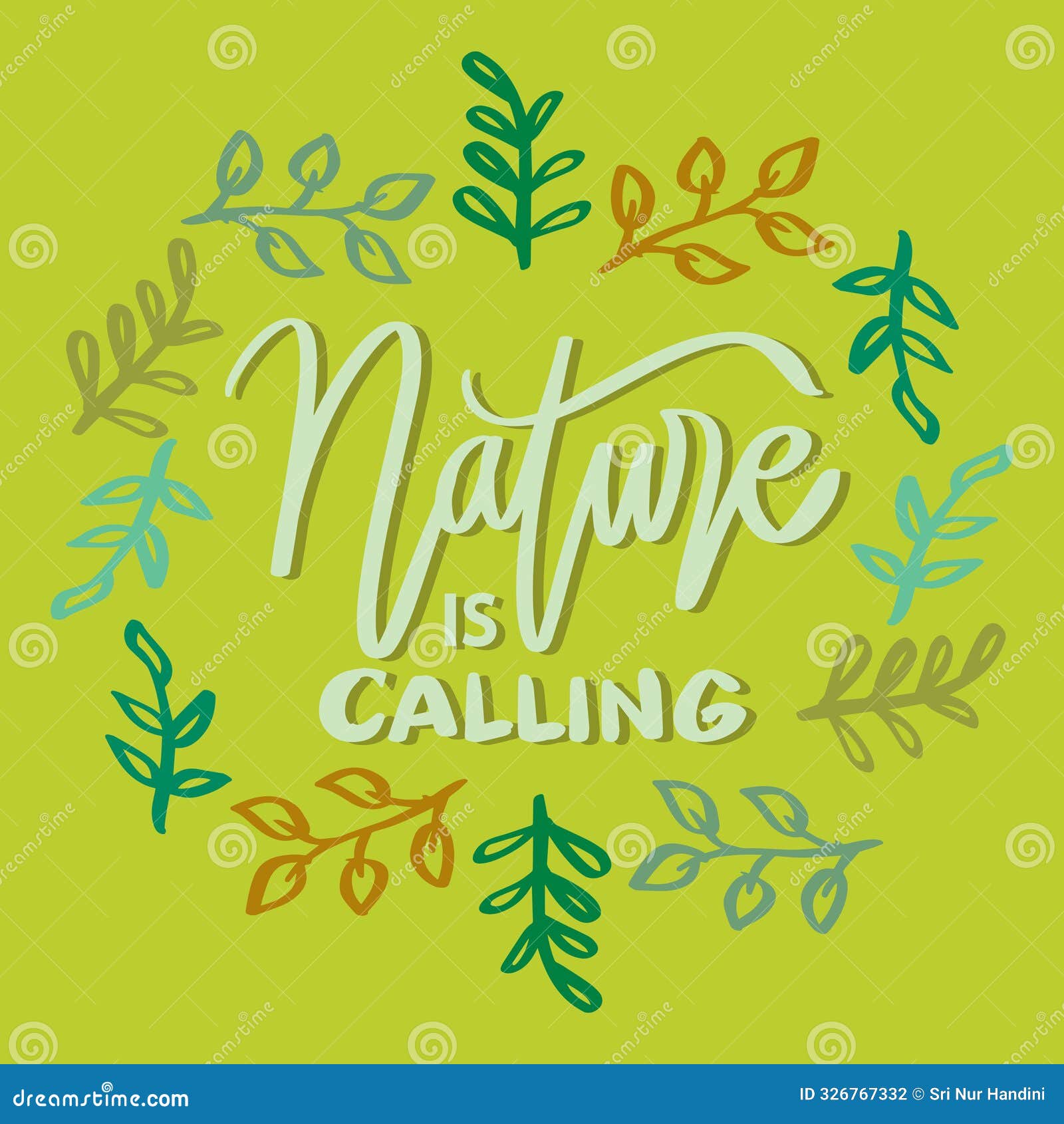 Enjoy Nature Lettering. Hand Drawn Typography Poster Stock Vector ...