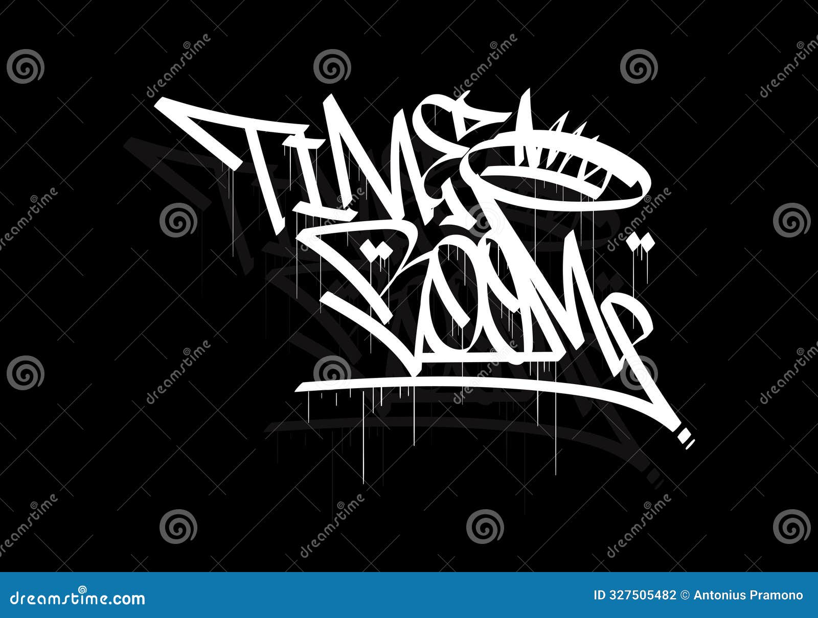 TIME BOOM Graffiti Tag Style Design Stock Illustration - Illustration ...