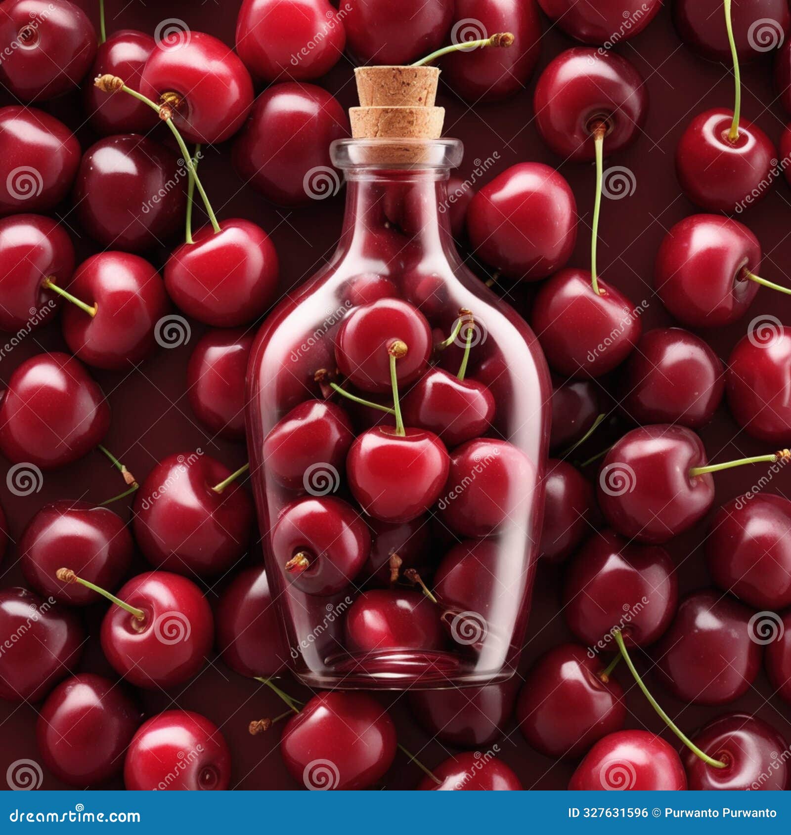 The Bottle Contains Fresh, Healthy Cherries and Lots of Vitamins Stock ...