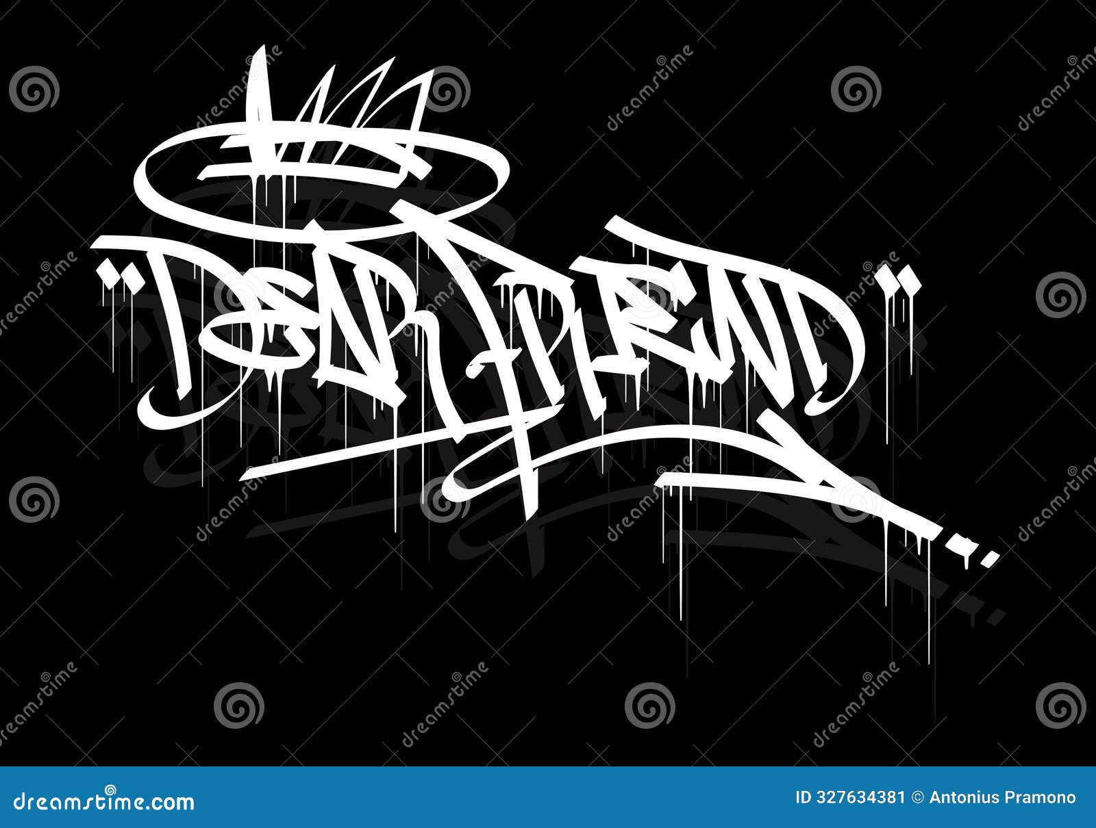 DEAR FRIEND Graffiti Tag Style Design Stock Illustration - Illustration ...