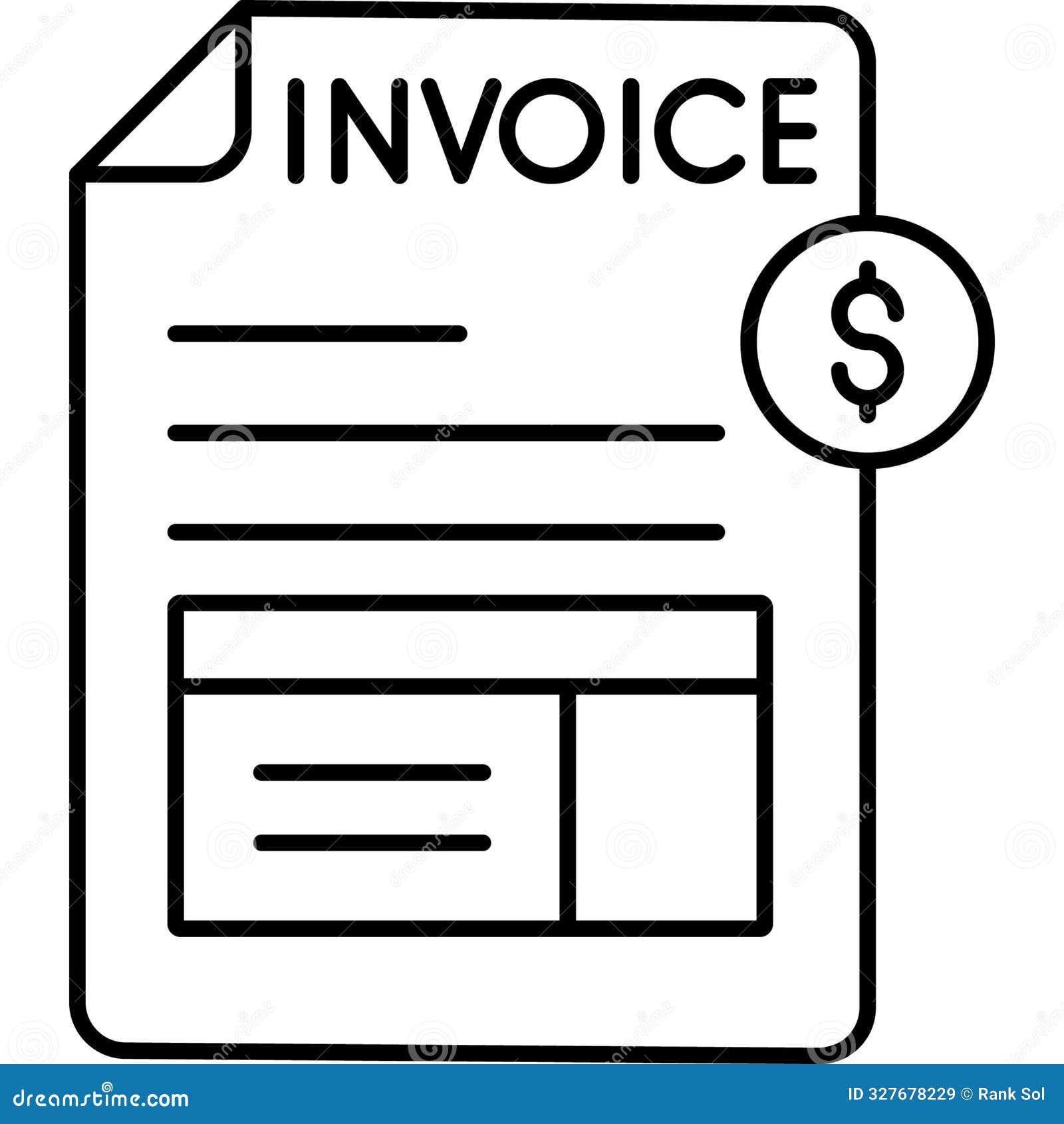 Invoice Illustration with Isolated Background in Glyph Style Stock ...